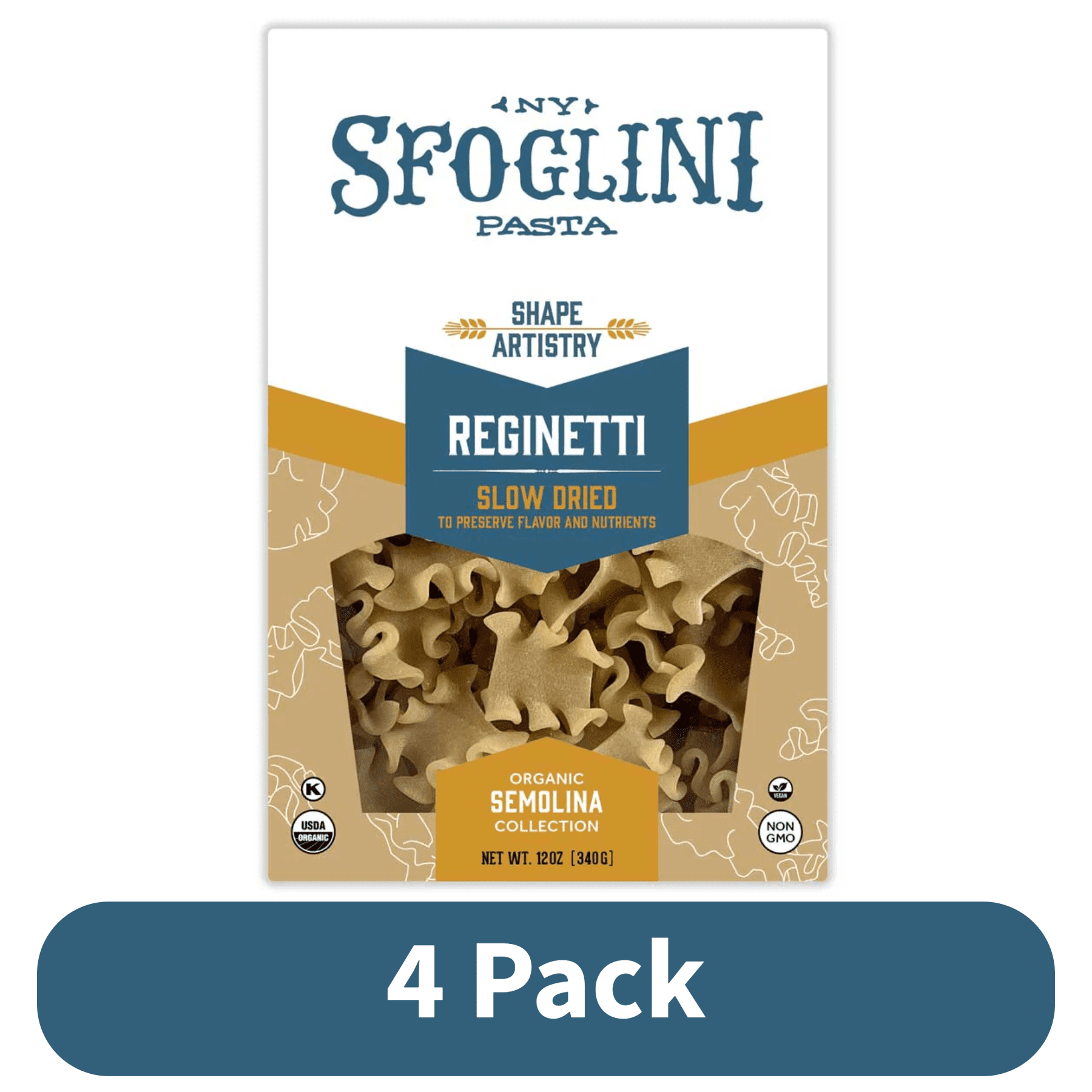 Sfoglini Organic Reginetti Pasta, 4-Pack, 16 oz Boxes - Walmart.com