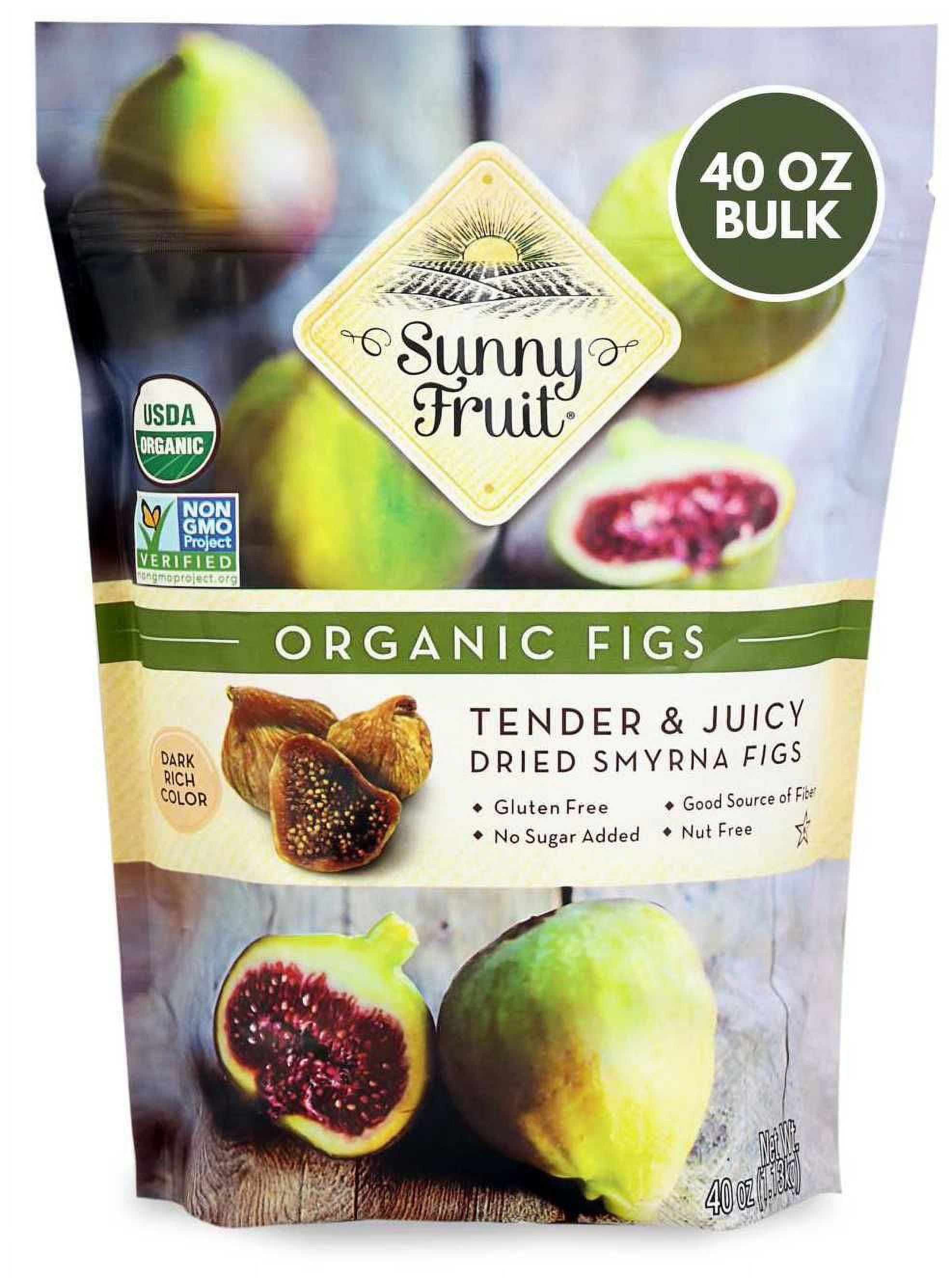 Sunny Fruit Soft Organic Turkish Dried Figs, 2.5 Pound Bulk Bag | No ...
