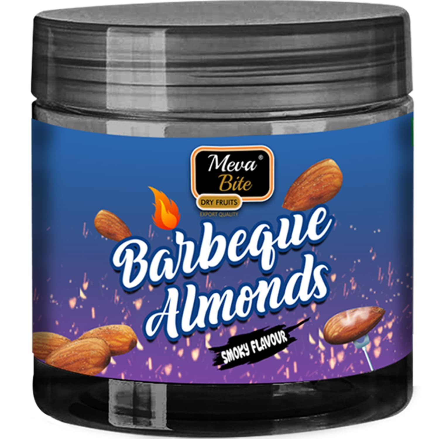 Organic Roasted & Smoky Almonds By Meva Bite 200gm, | High In Fiber ...