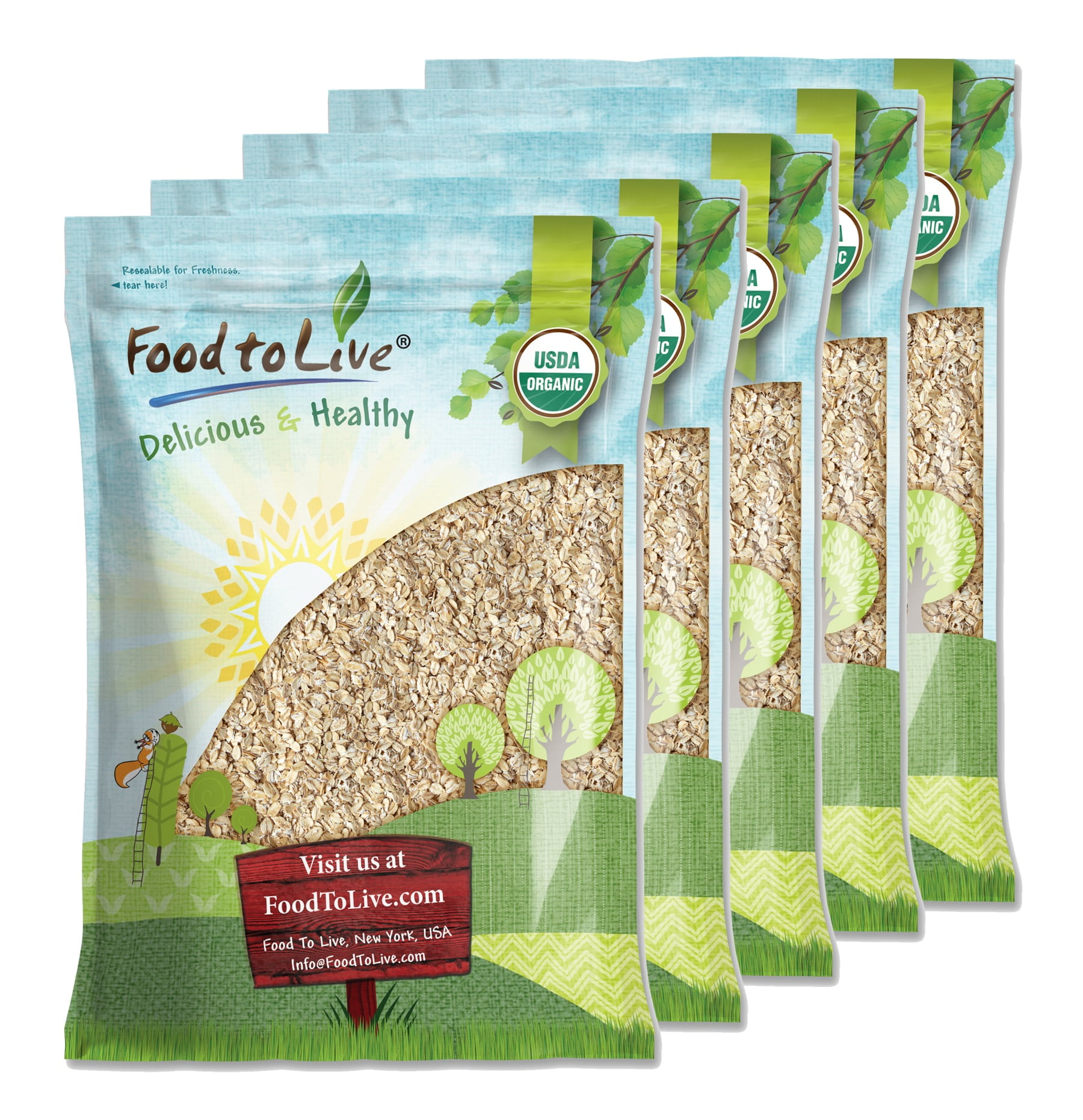 Organic Rolled Oats, 25 Pounds - Non-GMO, Kosher, Raw, Vegan - by Food ...