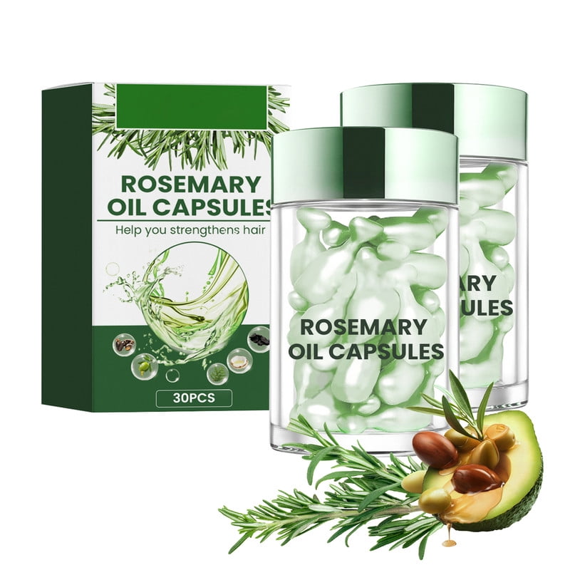 Organic Rosemary Hair Oil Capsules 60PCS, Rosemary & Argan & Avocado ...