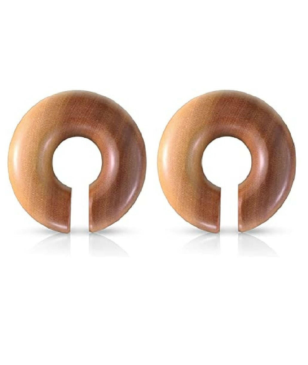Organic Saba Wood Round Ear Spiral Taper - Walmart.com