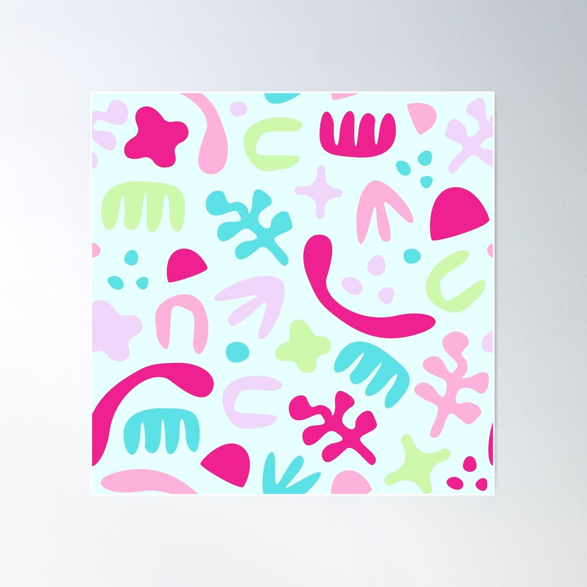 Organic Shapes Patten Design In Colorful Pink, Blue, Magenta, And ...
