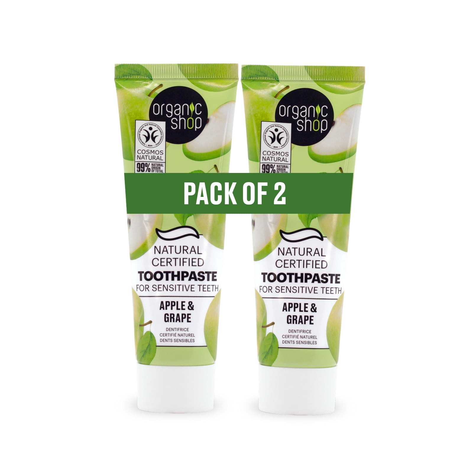 Organic Shop Apple & Grape Toothpaste, Gum Wellness, Cavity Protection ...