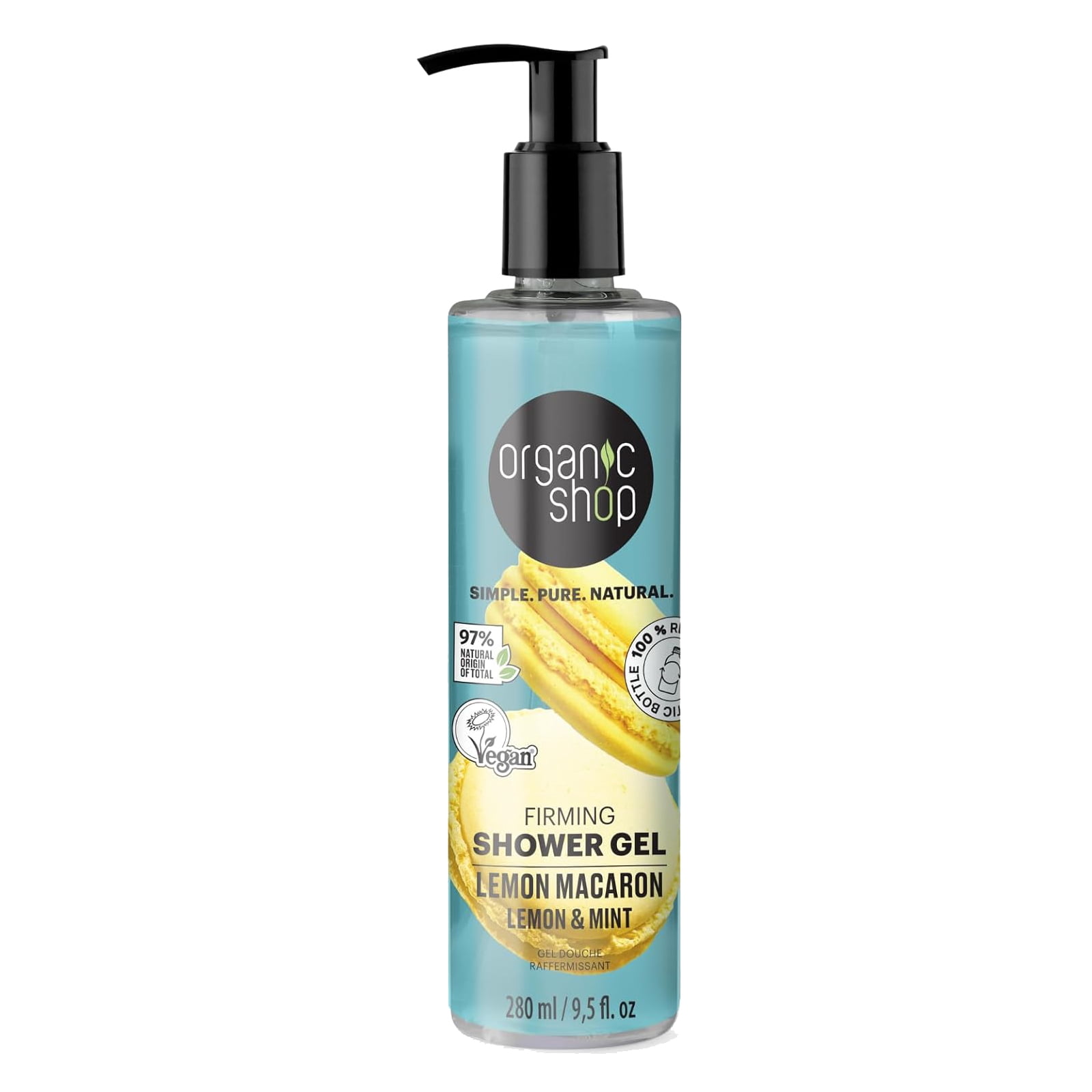 Organic Shop Lemon Macaron & Mint Body Wash, Skin Firming Shower Gel ...