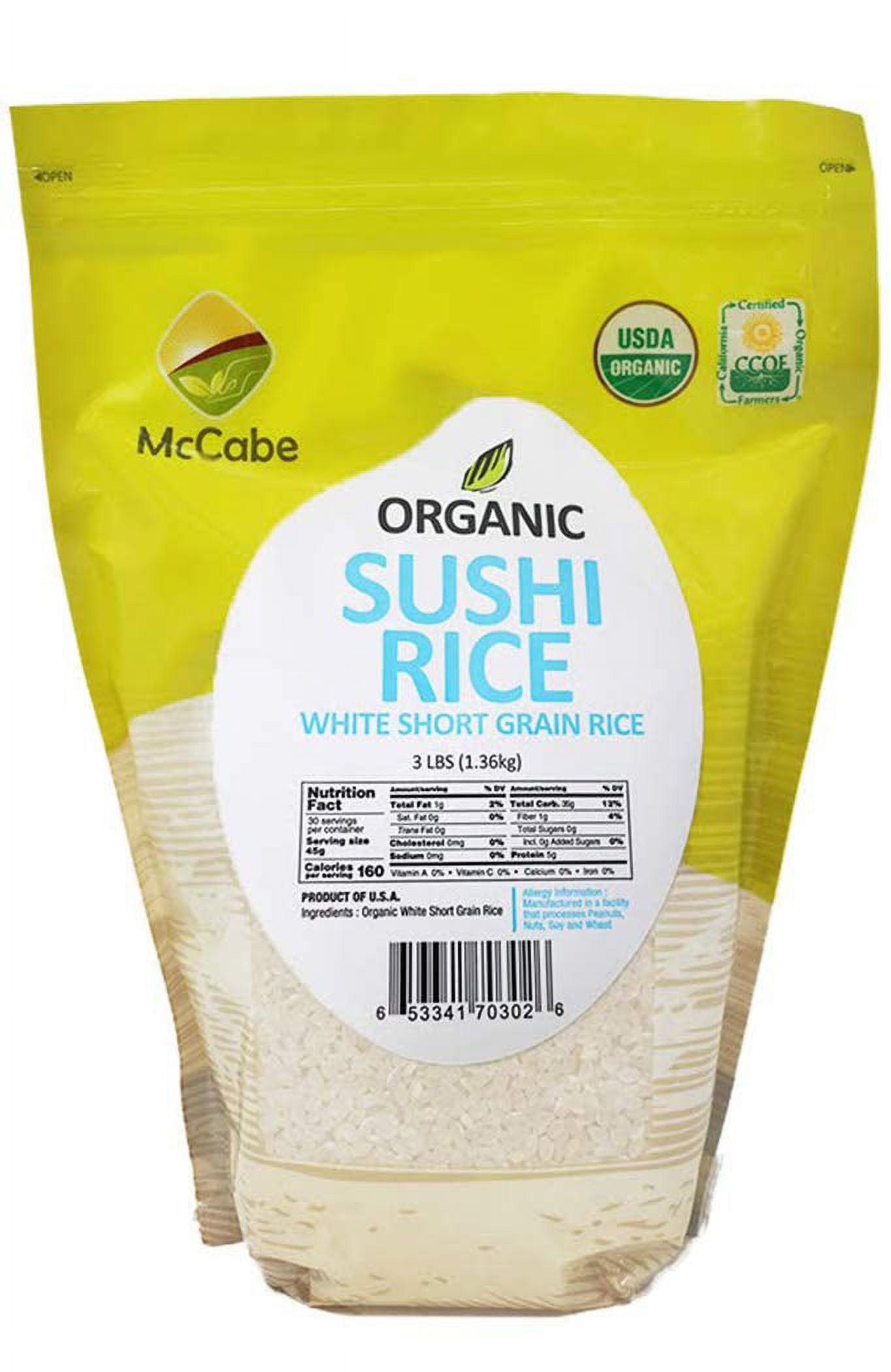 Organic Short Grain White Sushi Rice - Sticky White Rice | Rich in ...
