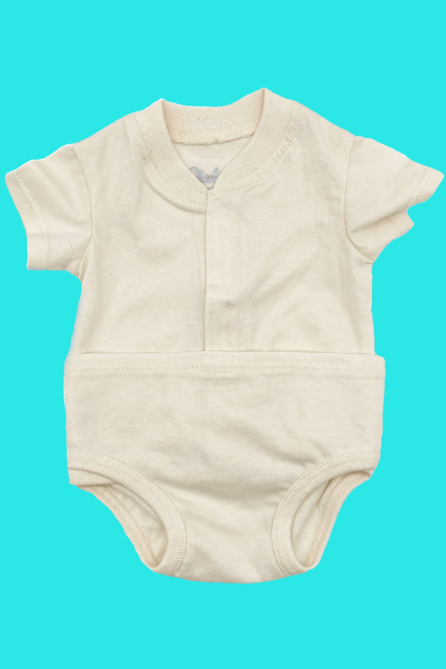 Organic Short Sleeve Skadoosie with Tummy Tab (Cream) - Walmart.com