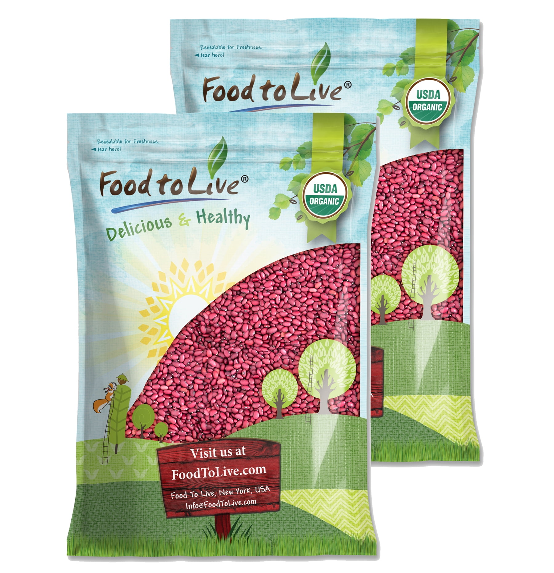 Organic Small Red Chili Beans, 20 Pounds - Non-GMO, Kosher, Sproutable ...