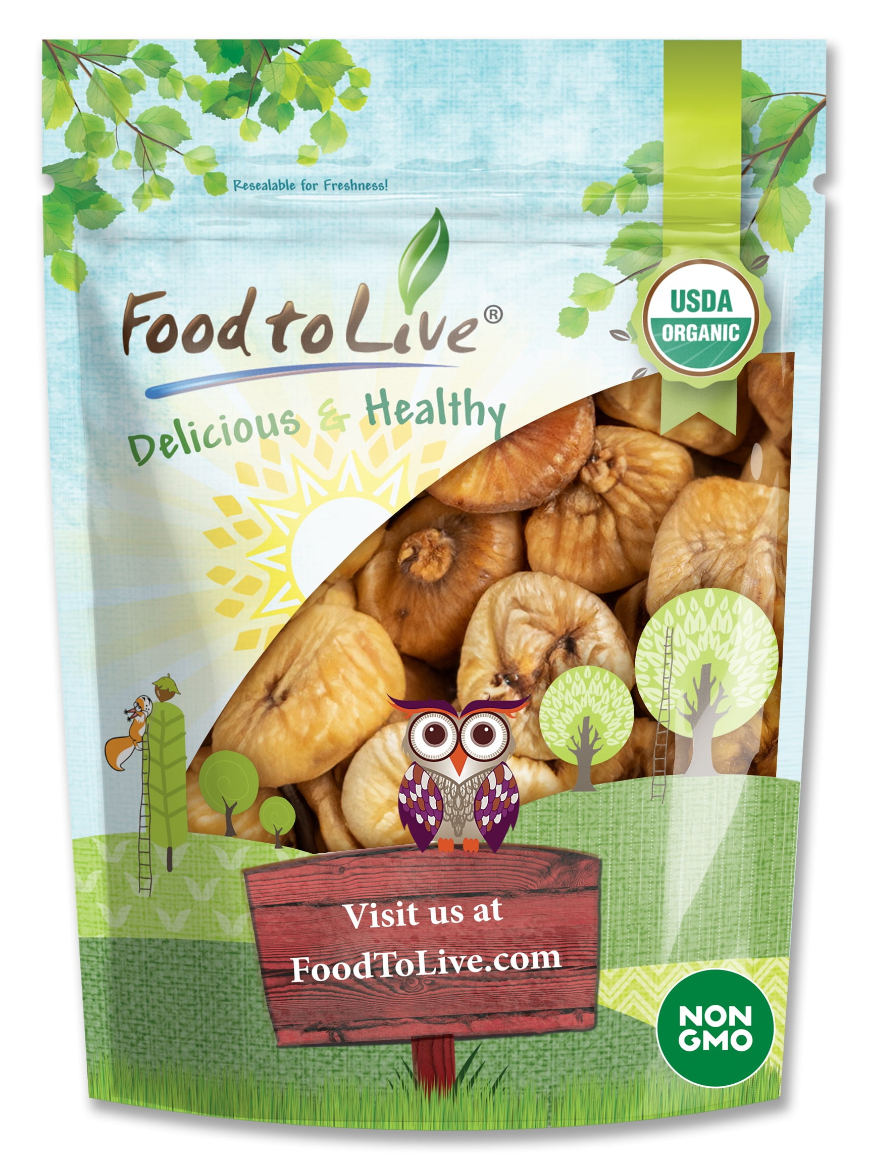 Food to Live Organic Smyrna Figs, Non-GMO, Kosher, Vegan, Dried Fruit ...
