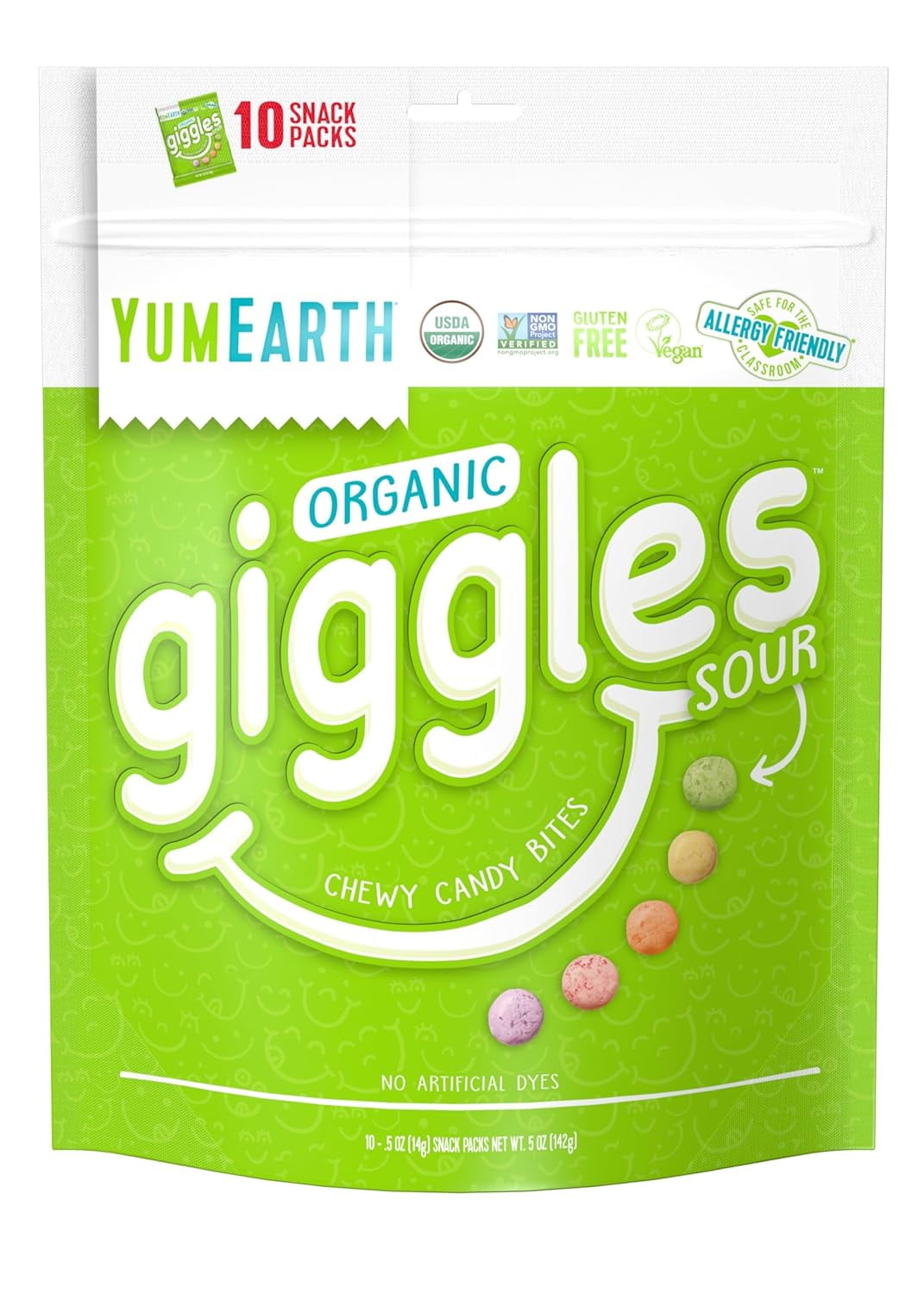 Organic Sour Giggles Candy - Allergy Friendly (Top 9 Free), No ...
