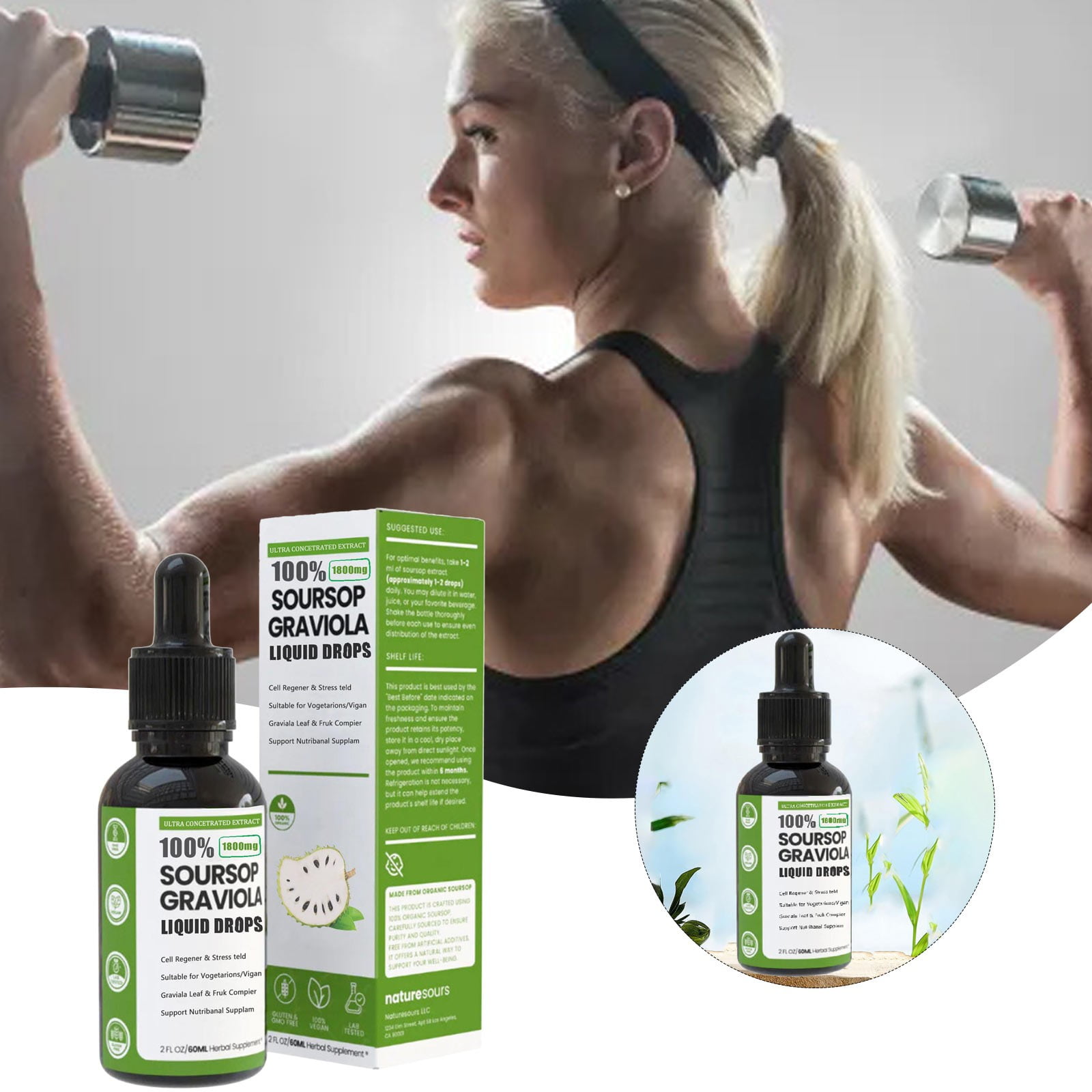 Organic Soursop Extract Pure Graviola Liquid Drops for Immune & Liver ...