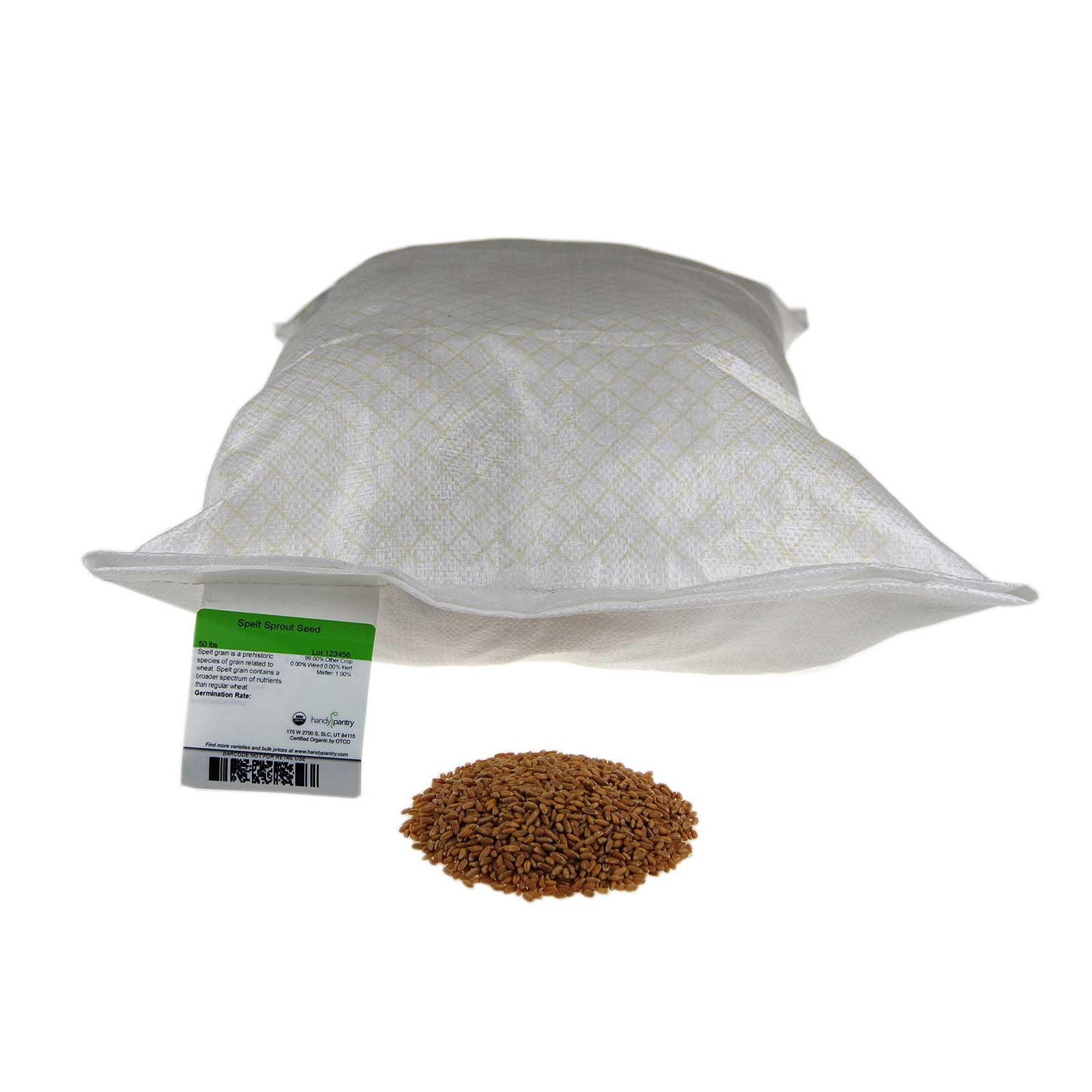 Organic Spelt: 50 Lbs Bulk - Non-GMO Grain Seeds - Flour, Bread, Baking ...