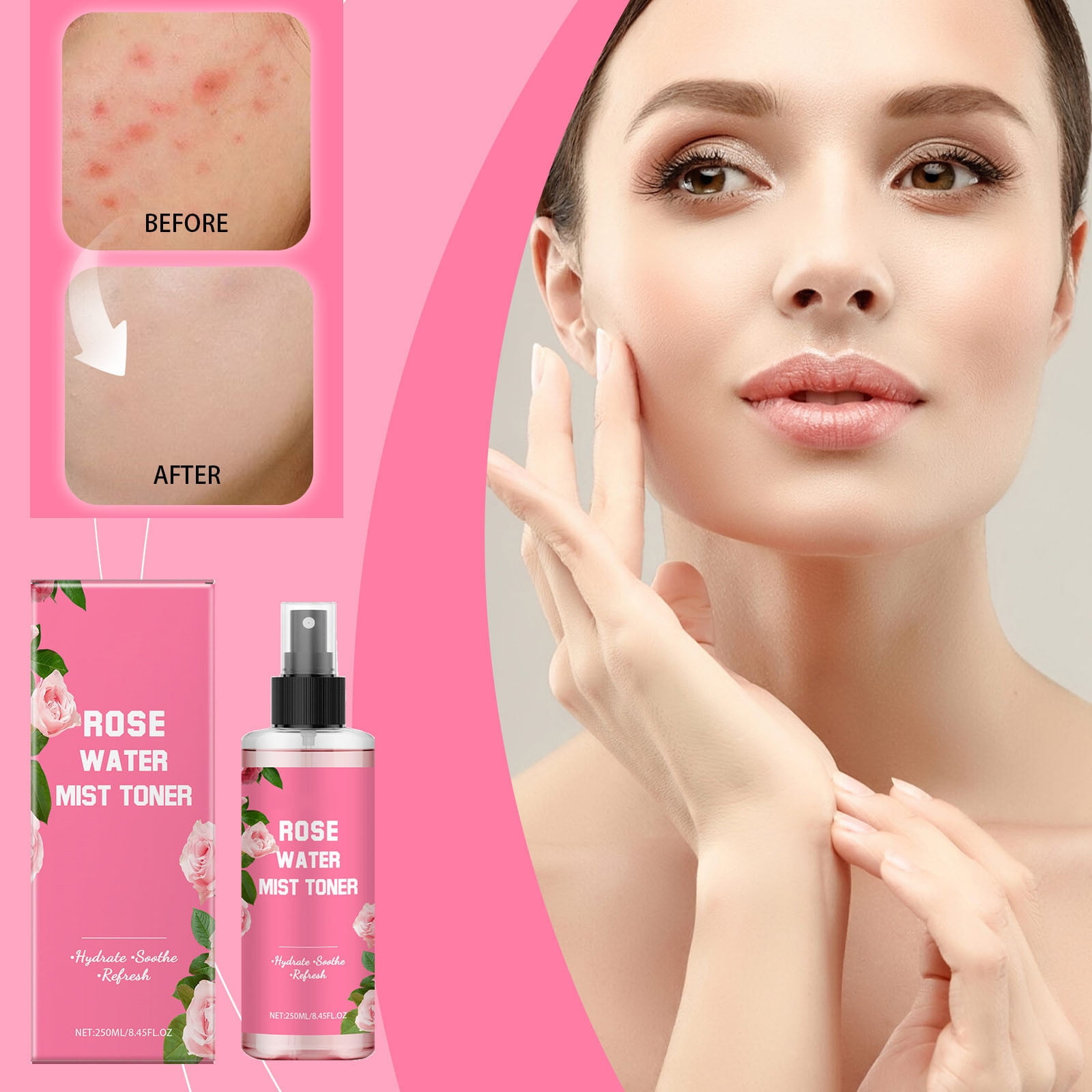 Organic Spray (8.45 Fl Oz) Rosewater Spray For Face & Hair Hydrating ...