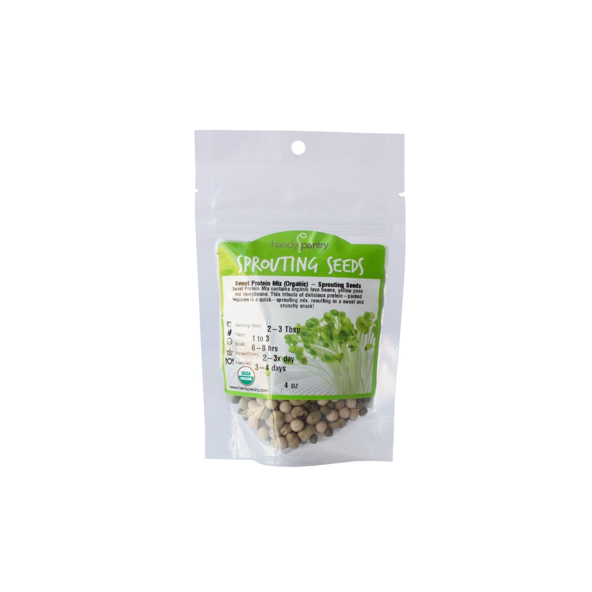 Organic Sprouting Seeds - Handy Pantry Sweet Protein Mix 4 oz.- Fava ...