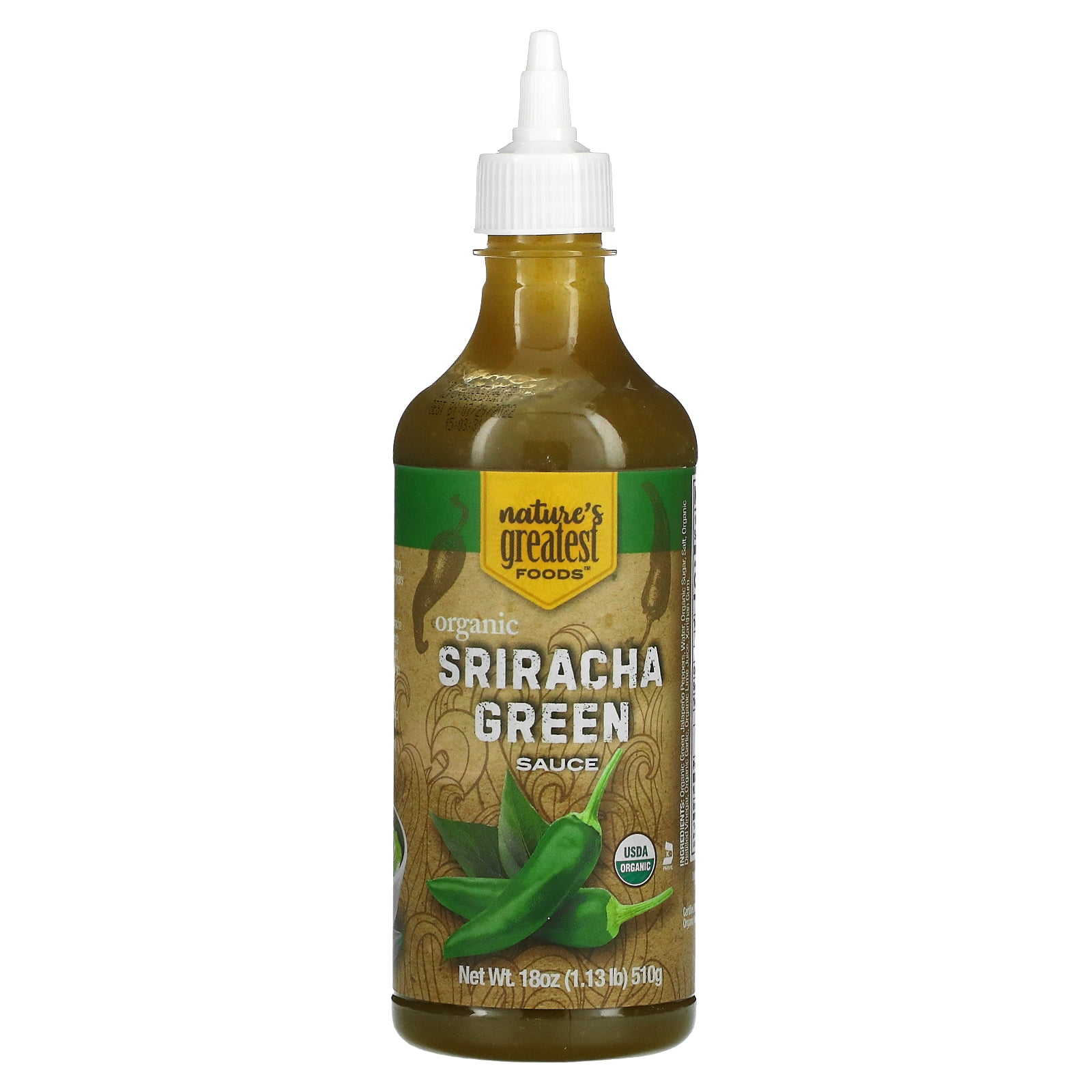 Organic Sriracha Green Sauce, 18 oz (510 G), Nature's Greatest Foods ...