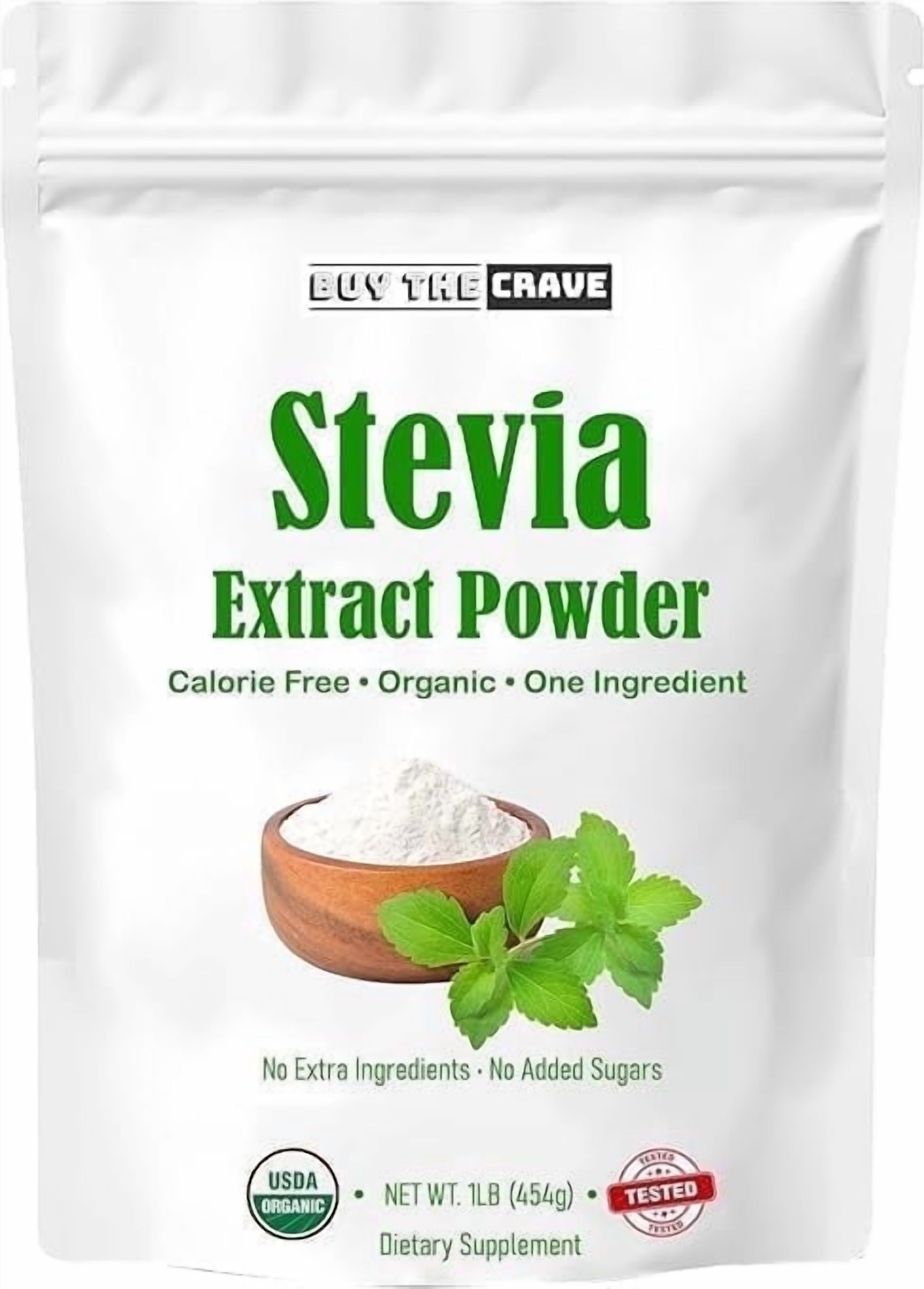 Buy The Crave Organic Stevia Extract 200:1 Powder, Zero-Calorie, Non ...
