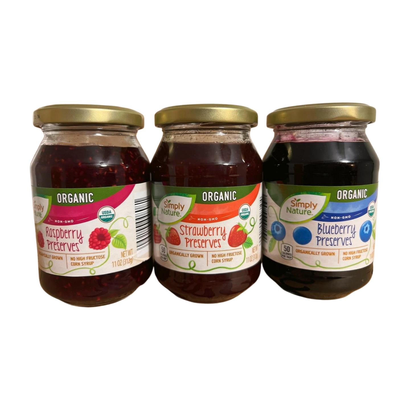 Organic Strawberry, Blueberry, Raspberry Preserves, No High Fructose ...