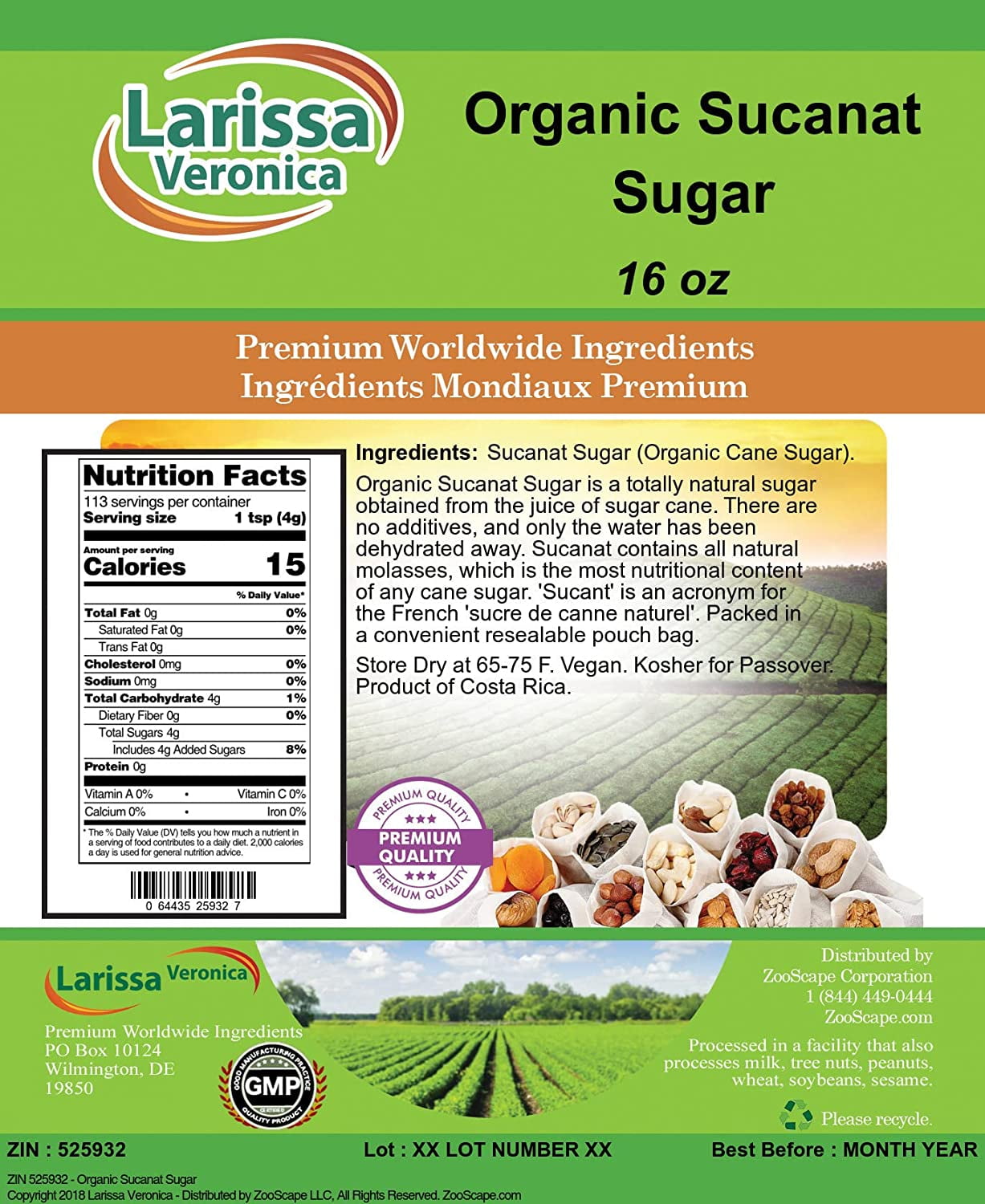 Organic Sucanat Sugar (16 oz, ZIN: 525932) - 3 Pack - Walmart.com