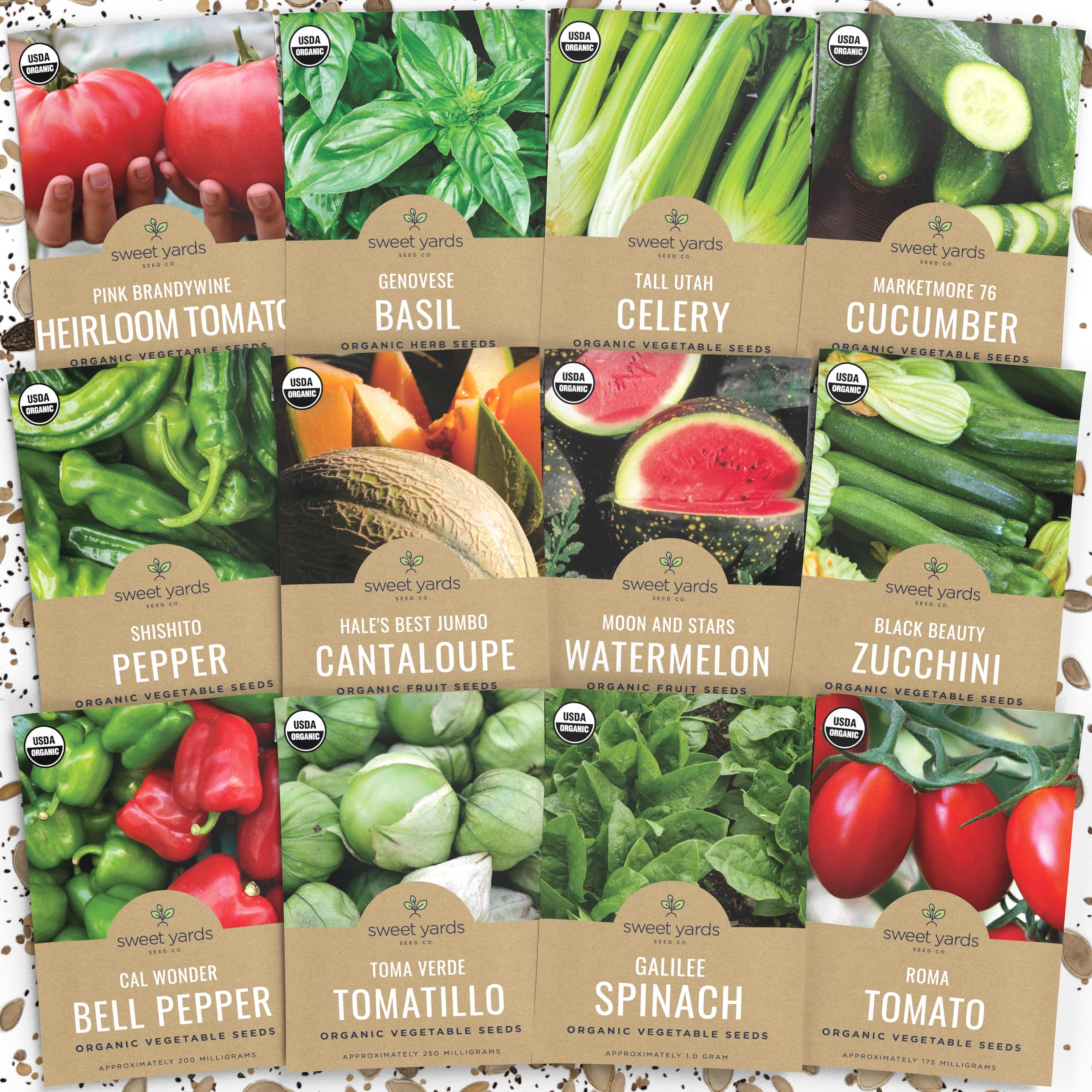 Organic Summer Seeds Variety Pack - MVR1 12 Individual Packs - 2025 ...