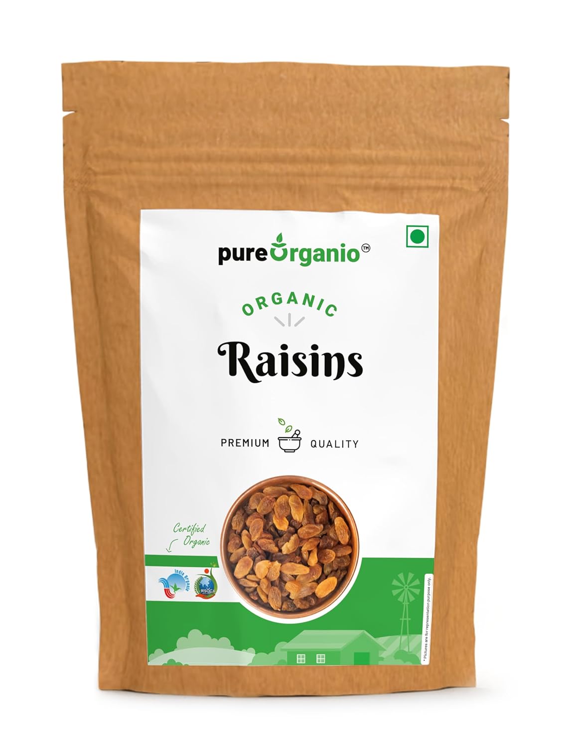 Organic Sun Dried Raisins By Pure Organio 800gm, | Rich In Iron ...