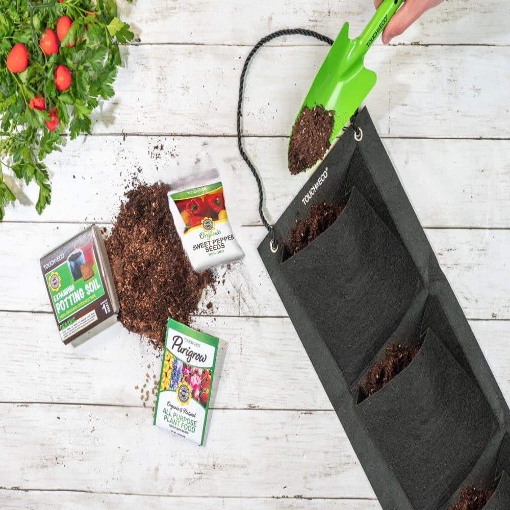 Organic Sweet Bell Pepper Seed Hanging Garden Kit - 3 Pocket Planter ...