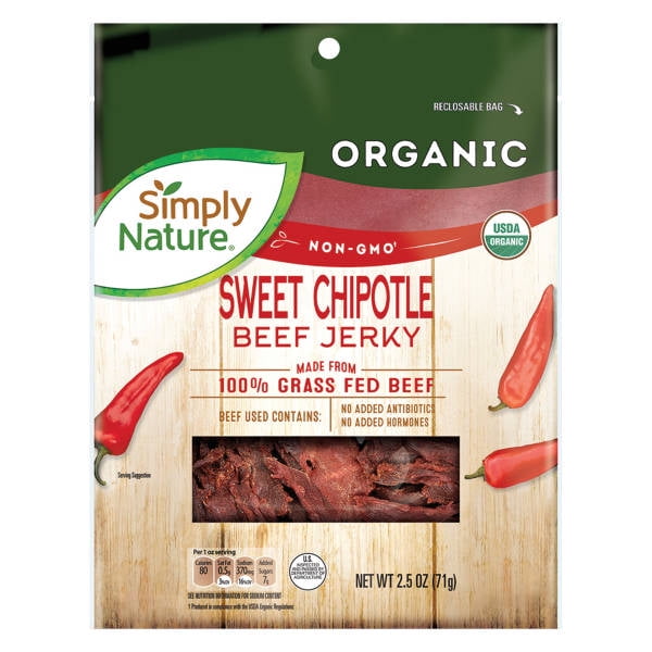 Organic Sweet Chipotle Beef Jerky, 2.5 oz- Pack of 3 - Walmart.com