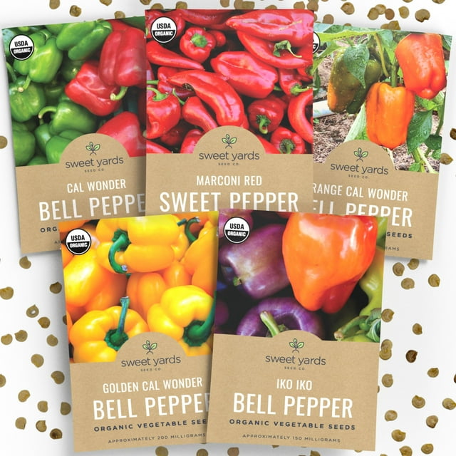 Organic Sweet Pepper Seeds Home Garden Variety Pack - Non-GMO USDA ...