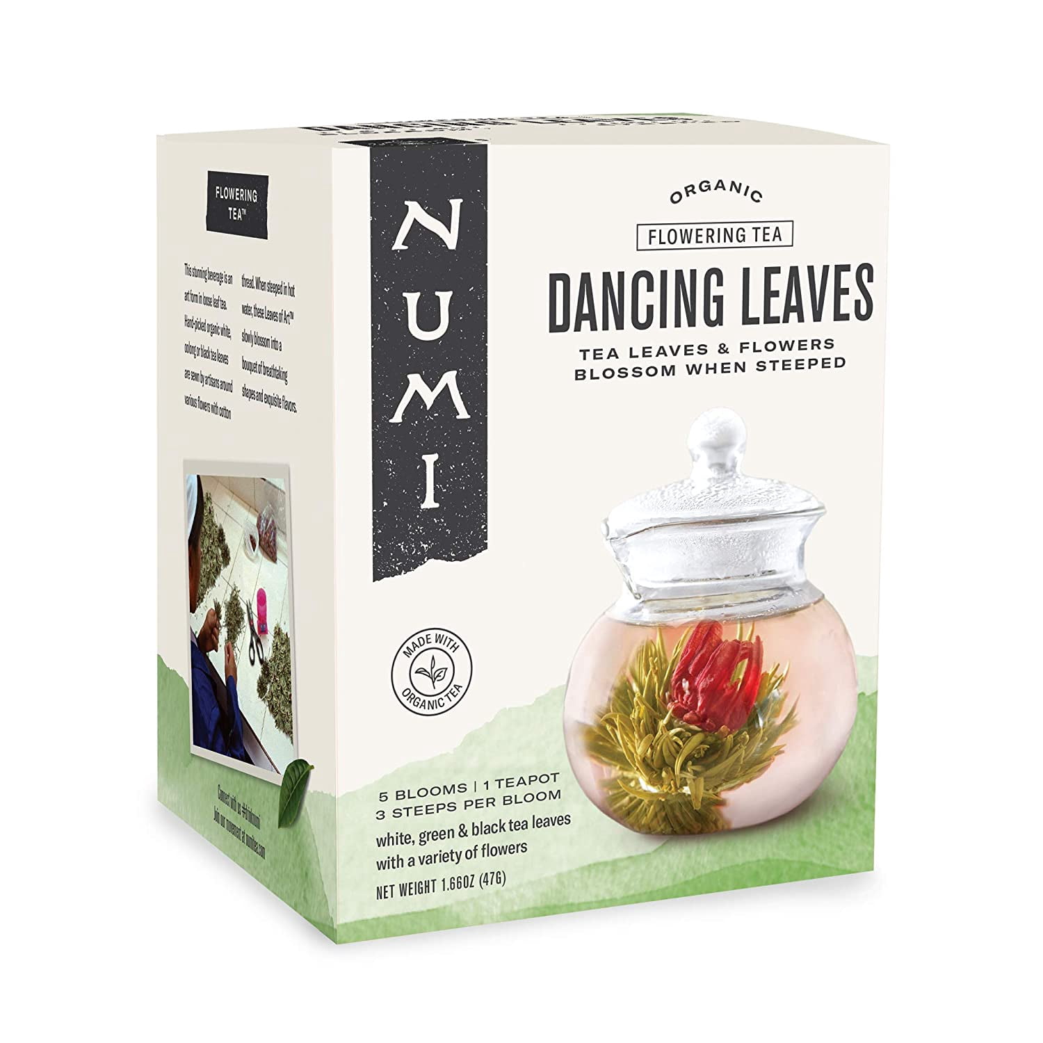 Organic Tea Dancing Leaves Flowering Tea Gift Set, 5 Tea Blossoms with ...