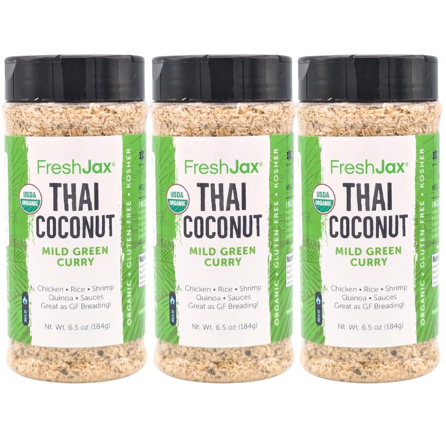 Organic Thai Coconut Curry - Mild Green | 3 Extra Large 6.5 oz Bottles ...