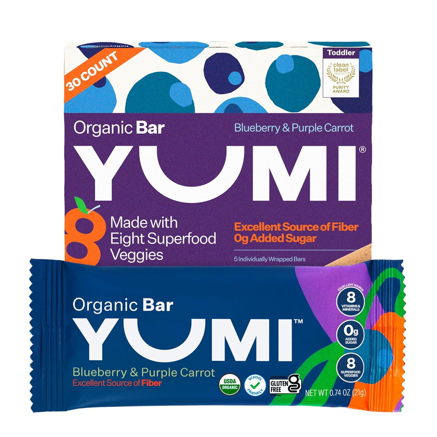 Organic Toddler Snacks Bars - Gluten-Free, No Added Sugar, 7 ...