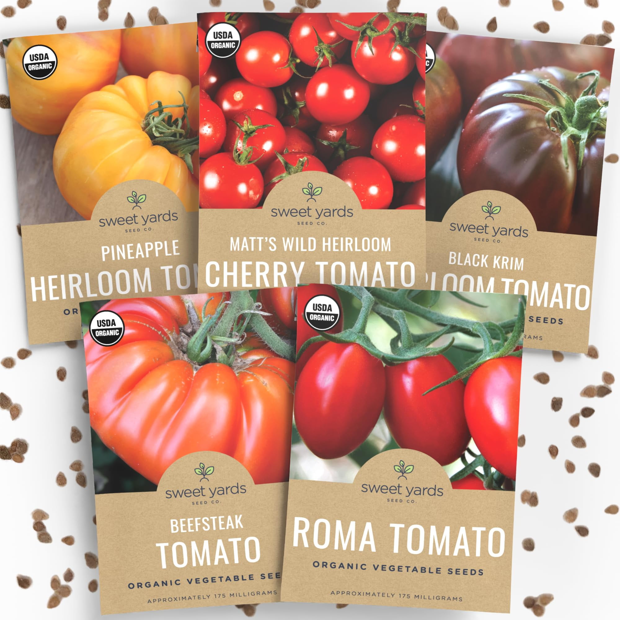 Organic Tomato Seeds Variety Pack - 5 MHD1Individual Packs - 2025 ...