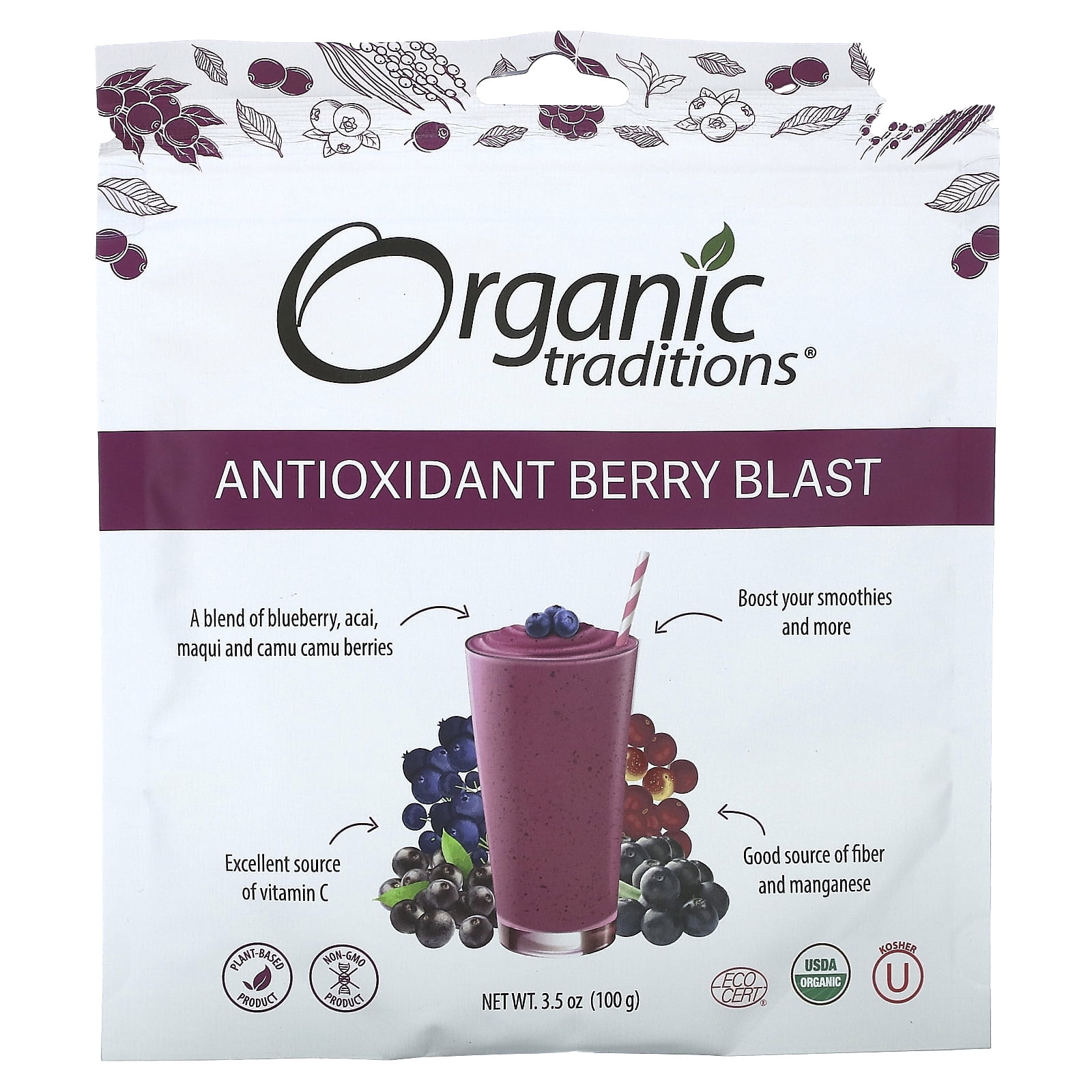 Organic Traditions Antioxidant Berry Blast, 3.5 oz (100 g) - Walmart.com