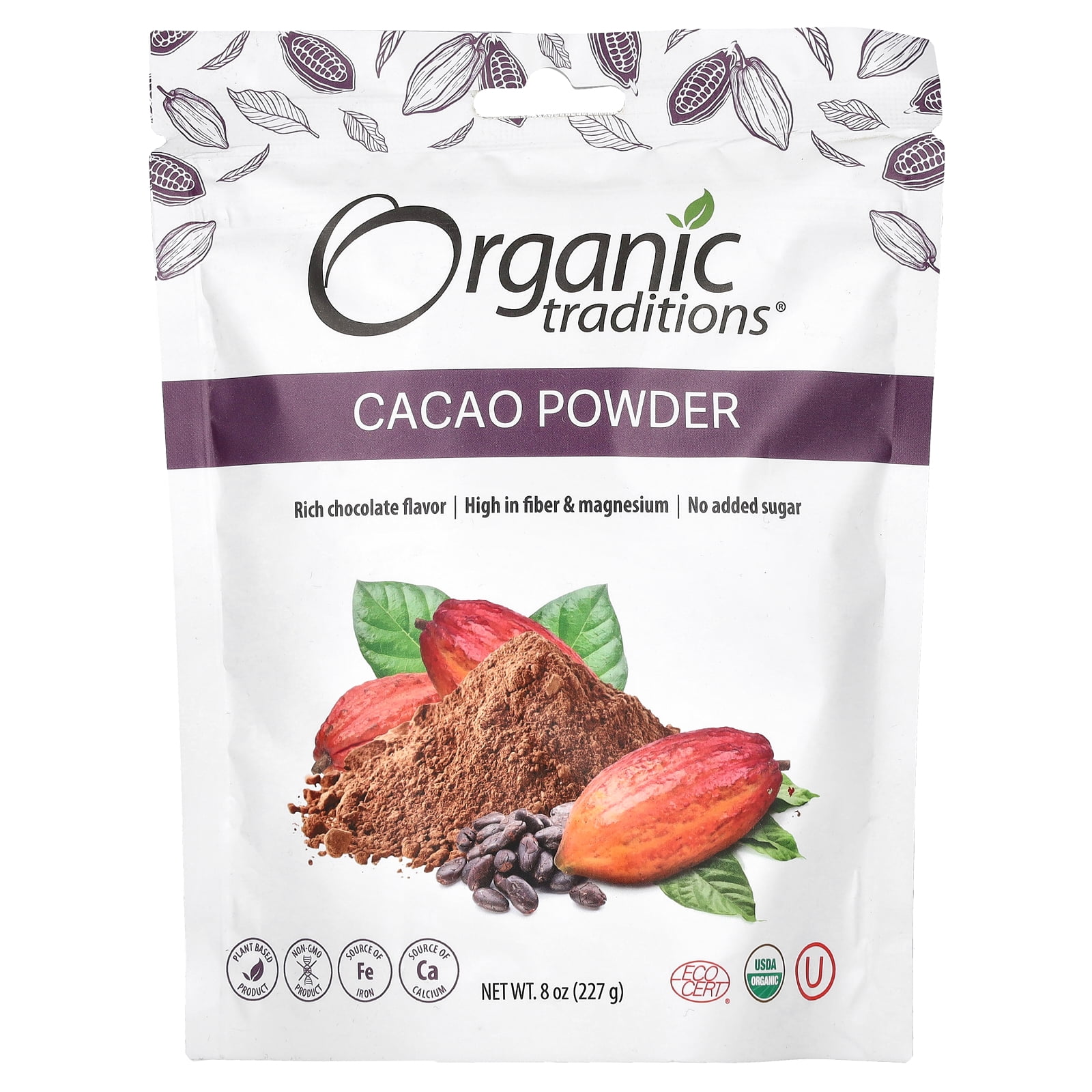 Organic Traditions Cacao Powder, 8 oz (227 g) - Walmart.com