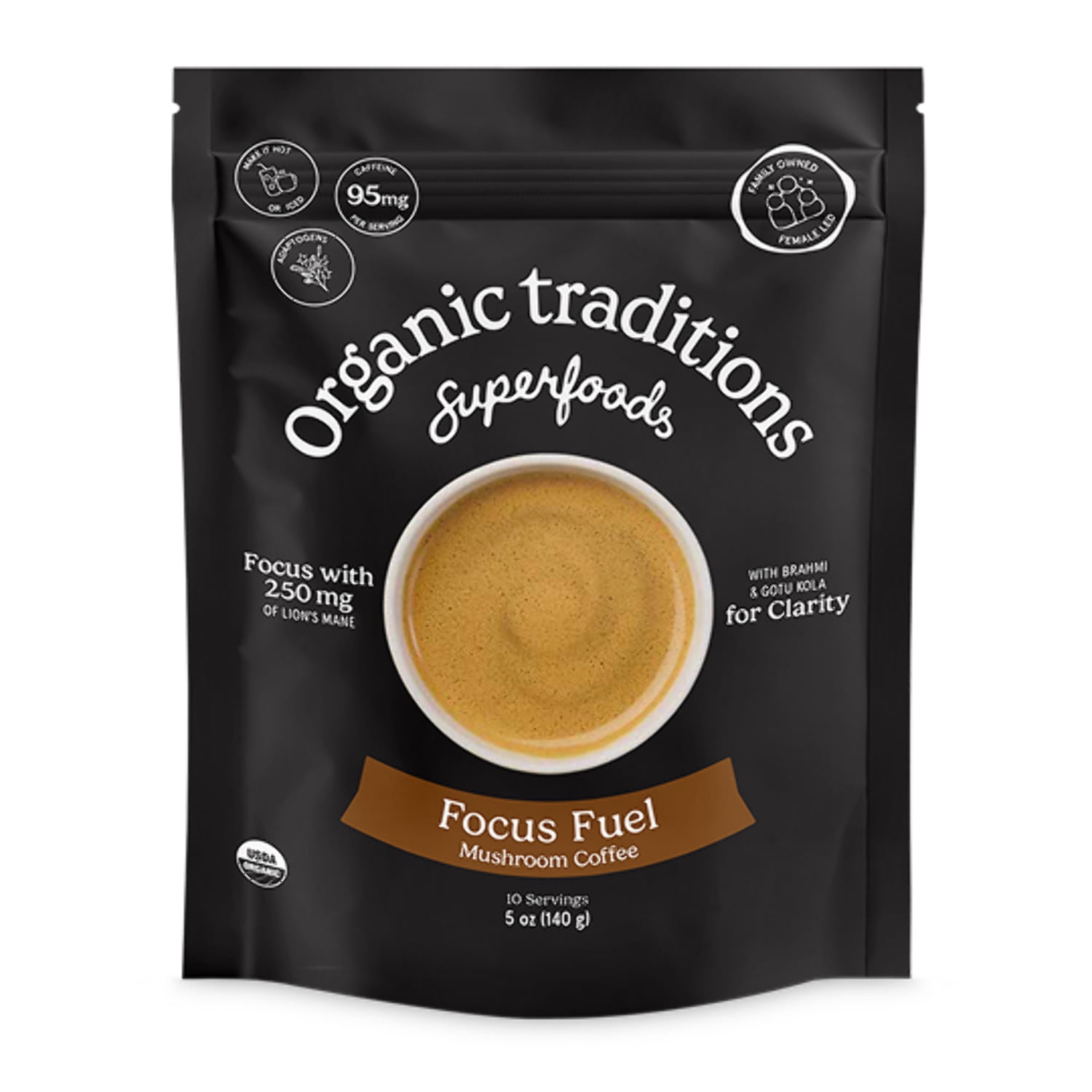 Organic Traditions | Focus Fuel Mushroom Coffee - Walmart.com