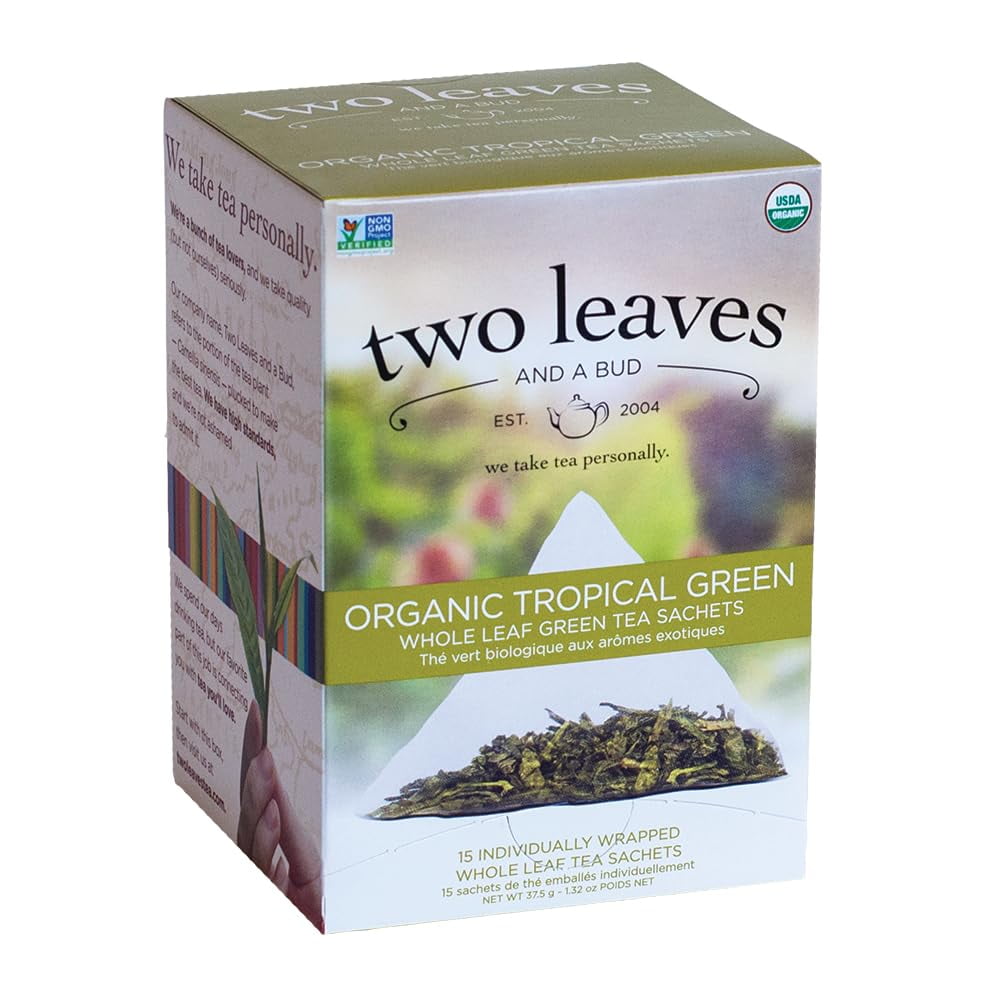 Organic Tropical Green Tea, Whole Leaf Green Tea In Compostable Sachets ...