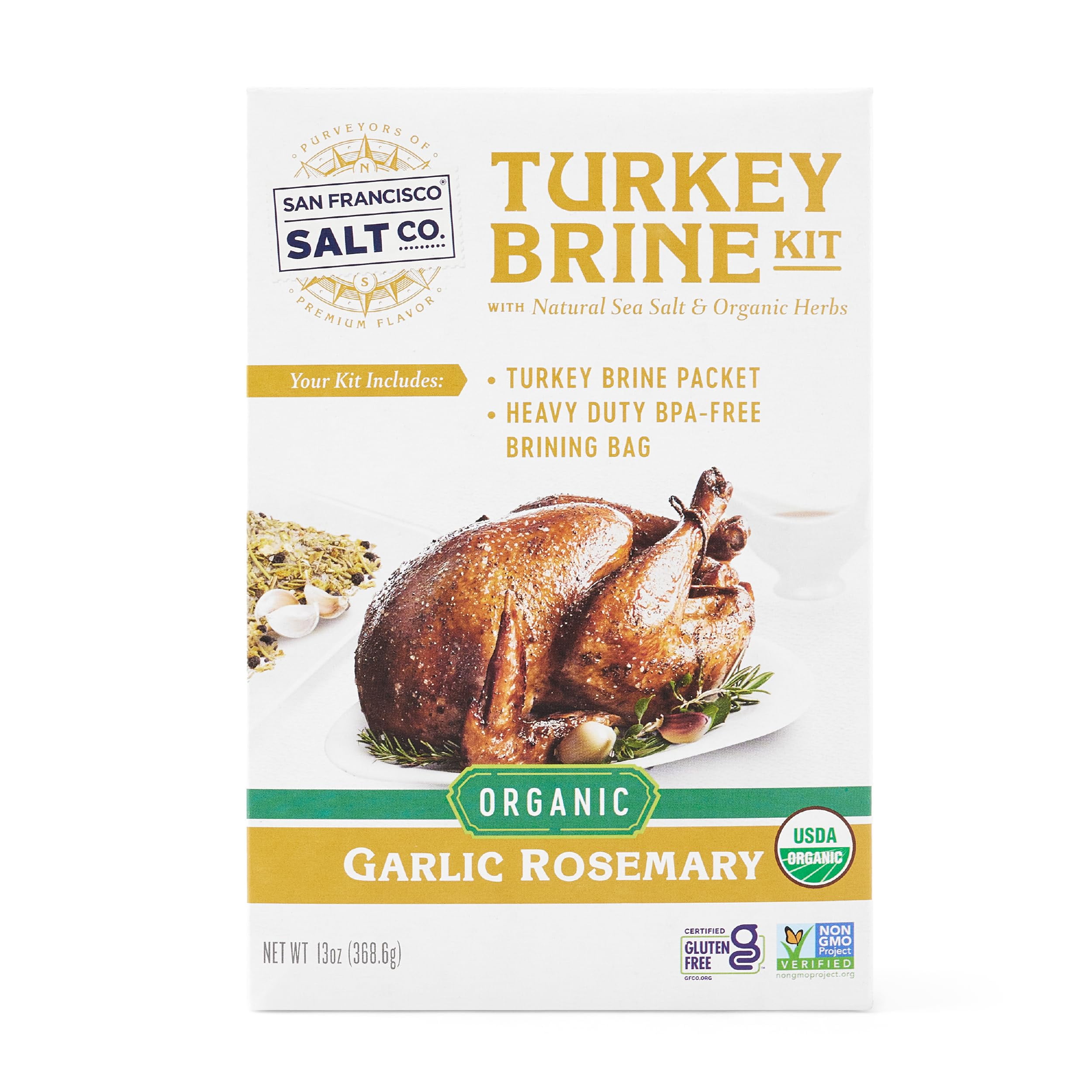 Organic Turkey Brine Kit YPF5 - 13 oz. Garlic Rosemary Brine with BPA ...
