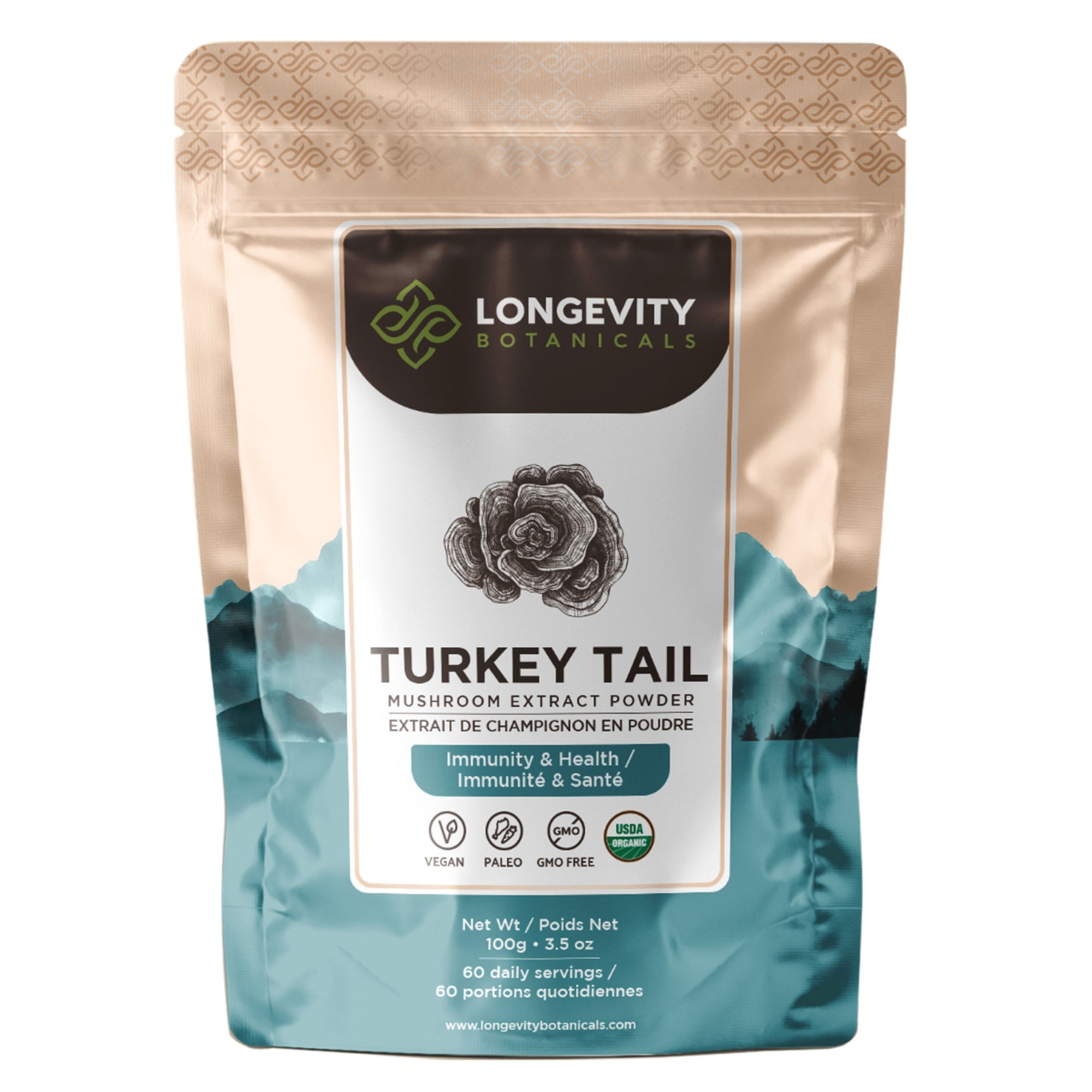 Organic Turkey Tail Mushroom Powder (3.5 oz/100 Grams), 100% Organic ...