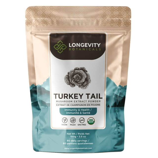 Organic Turkey Tail Mushroom Powder (3.5 oz/100 Grams), 100% Organic ...