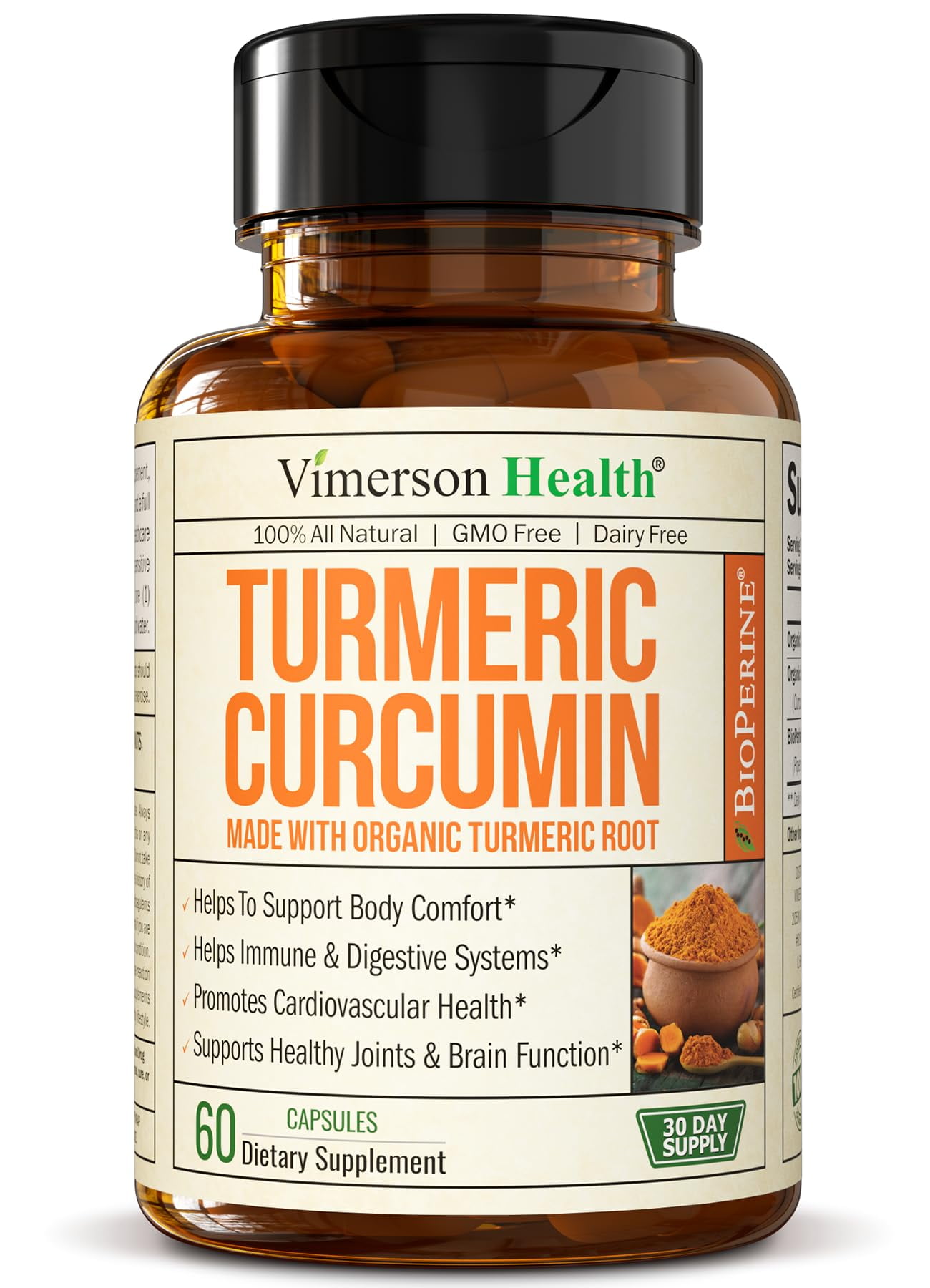 Organic Turmeric Curcumin & Black Pepper. High Absorption Joint Support ...