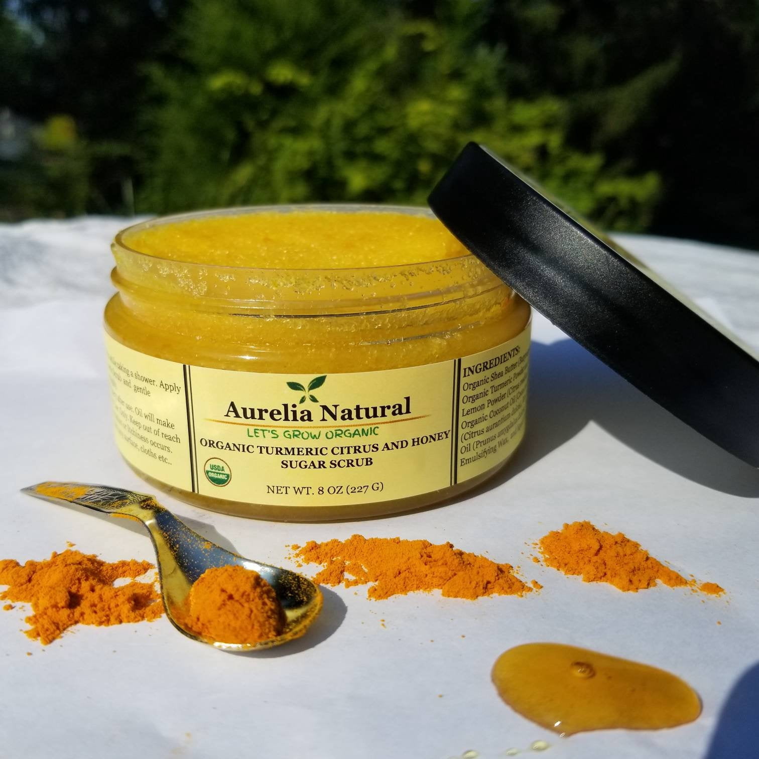 Organic Turmeric Sugar Scrub - 8 Oz | Handmade In USA | Small Batch ...