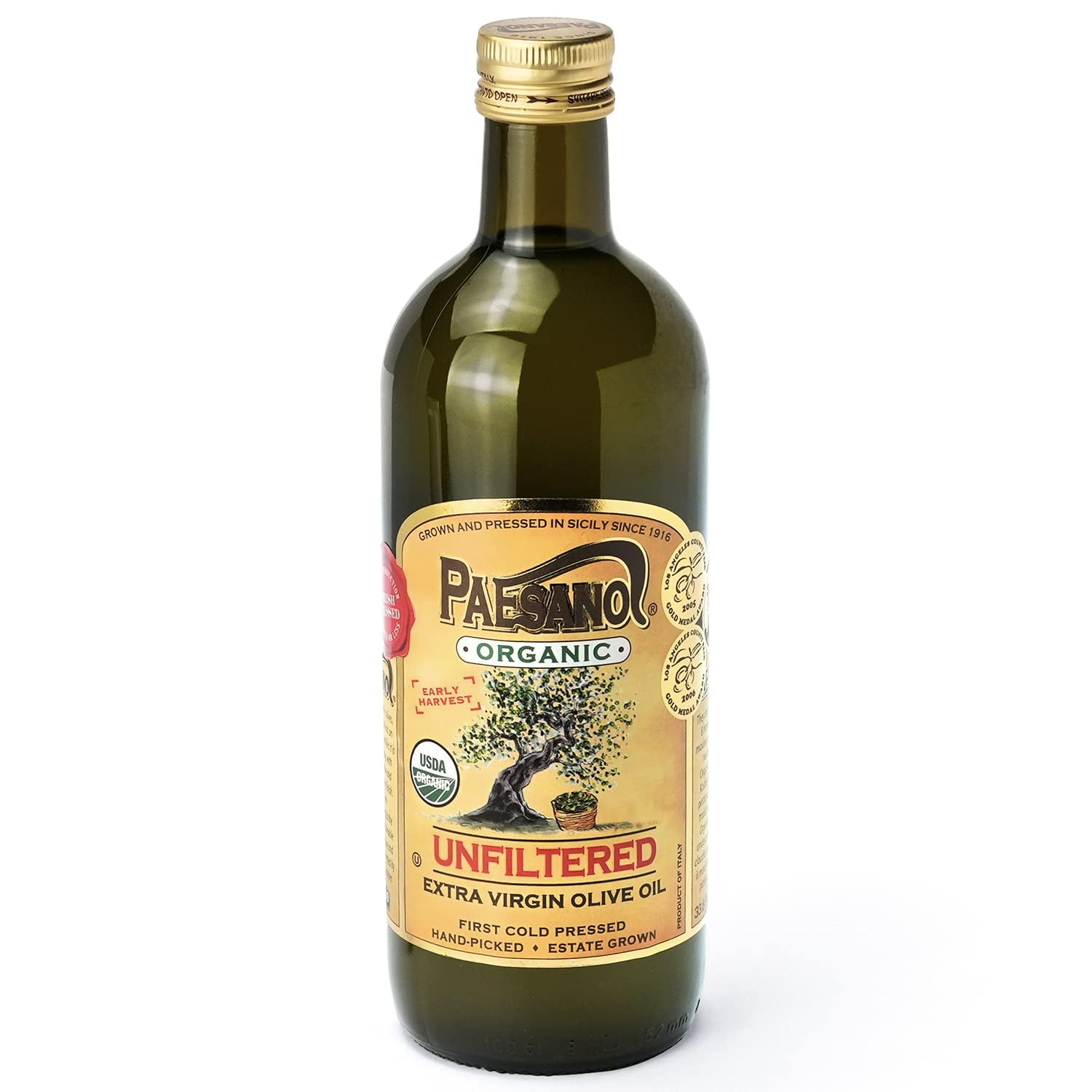Organic Unfiltered Extra Virgin Olive Oil - 4 PCS. x 34 OZ - Walmart.com