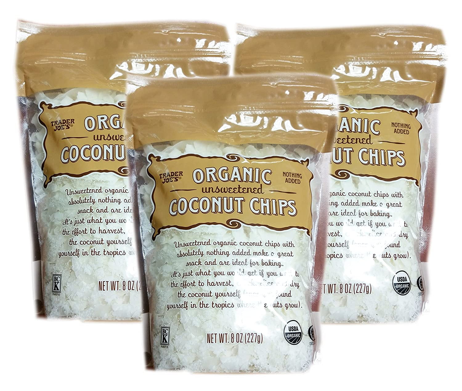 Organic Unsweetened Coconut Chips (Pack of 3) - Walmart.com