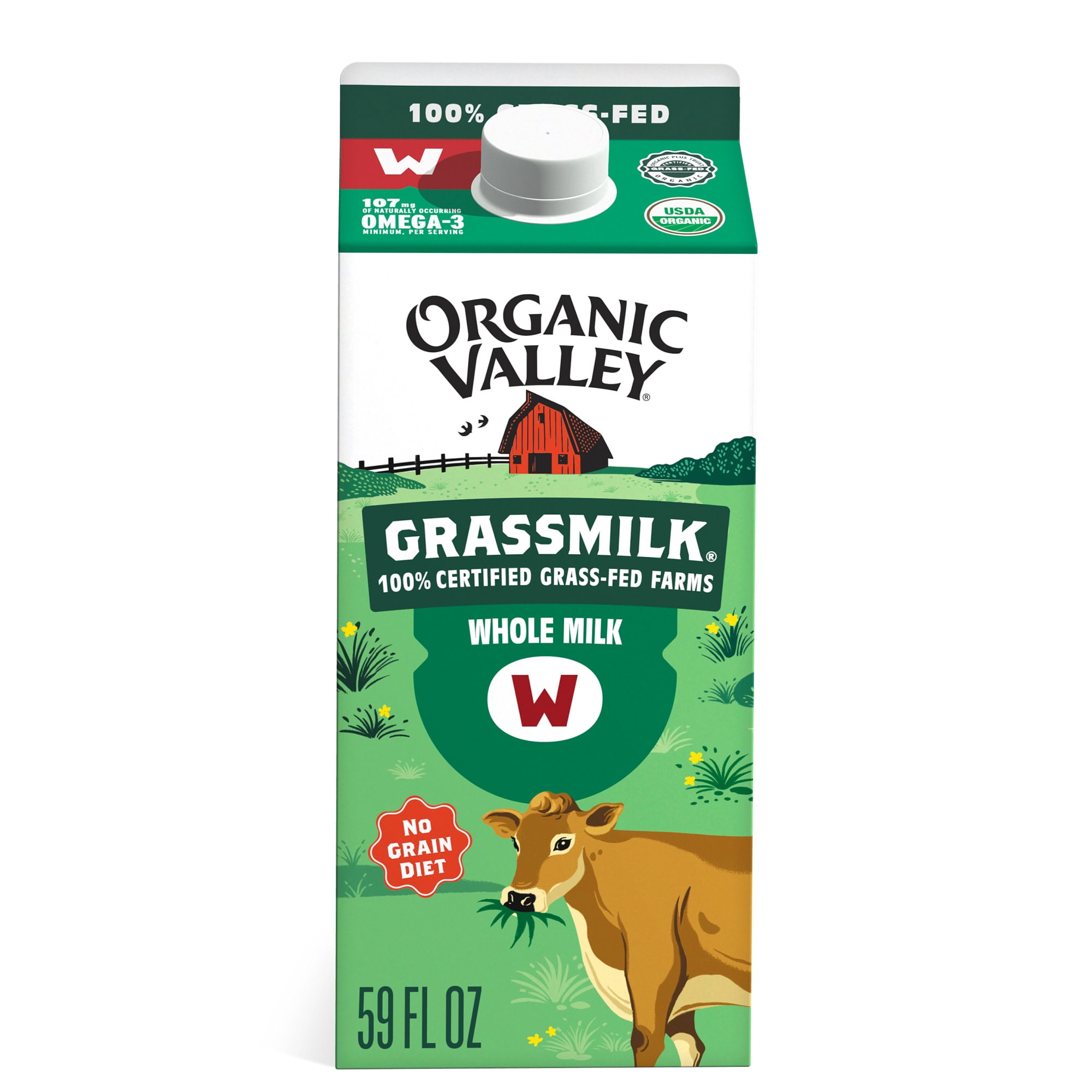 Organic Valley Organic Whole Milk Half Gallon Carton 64 oz - Walmart.com