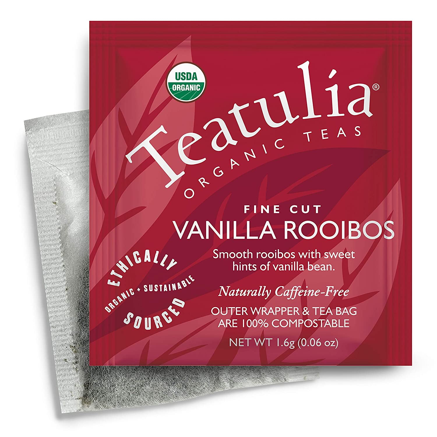 Organic Vanilla Rooibos Red Tea Bags (50 Wrapped Teabags) | 100% ...