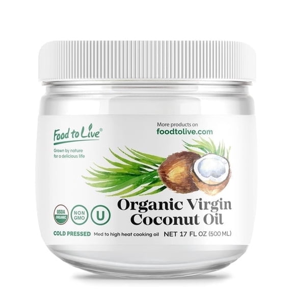 Organic Virgin Coconut Oil, 17 fl oz (500 ml) Pack of 1 - Non-GMO, Raw ...
