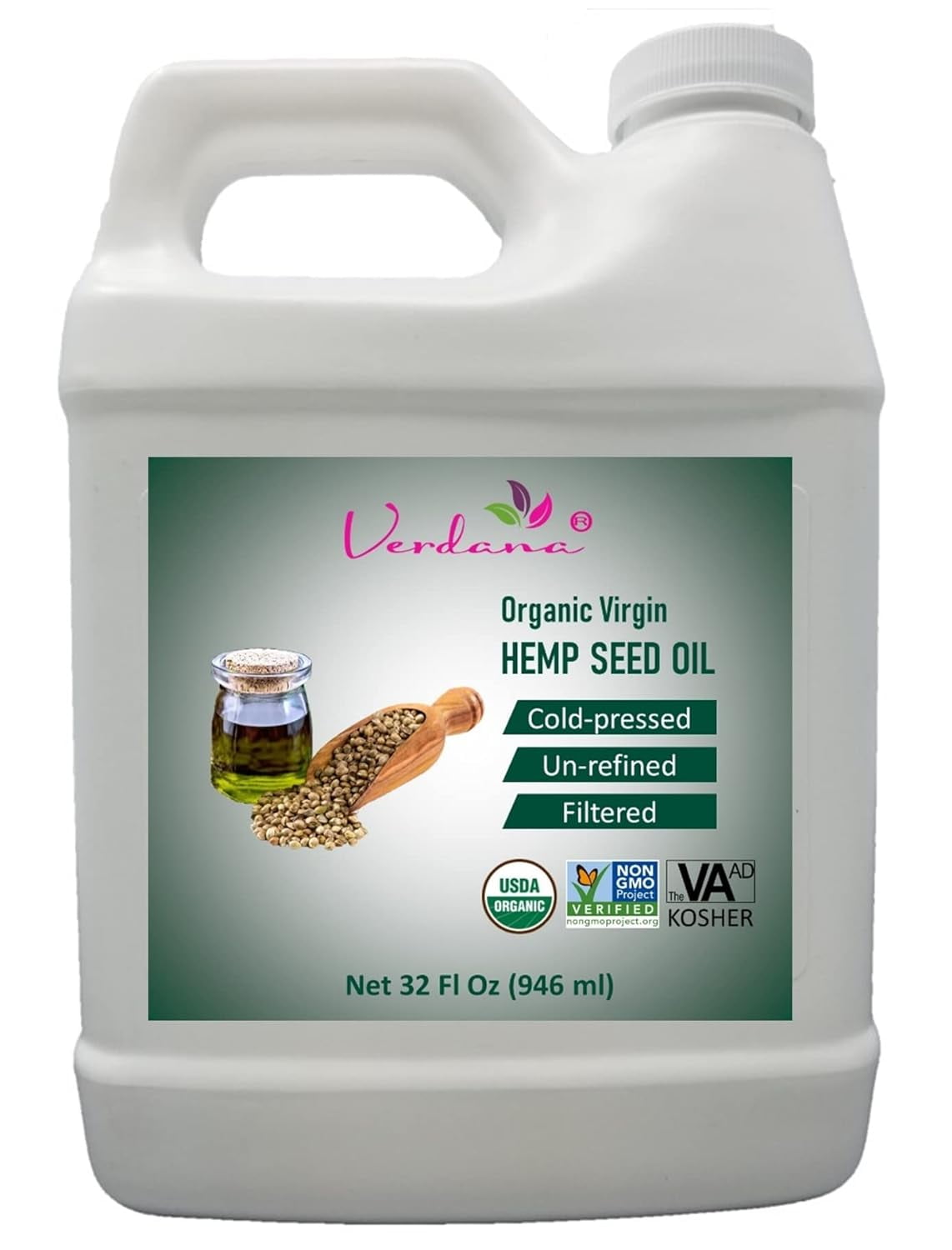 Organic Virgin Hemp Seed Oil – Unrefined Canadian Cold Pressed Oil ...