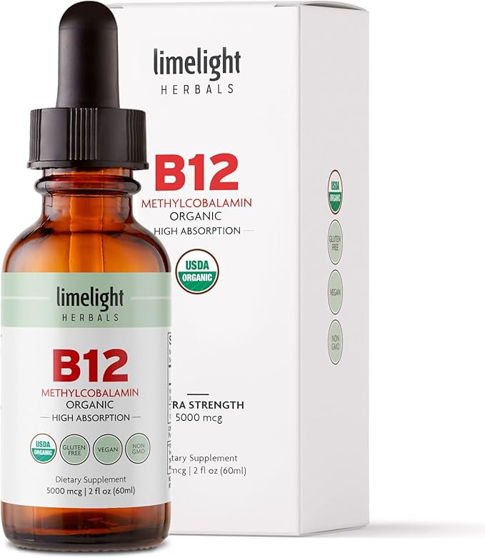 Organic Vitamin B12 Sublingual Drops, Extra Strength 5000 mcg ...