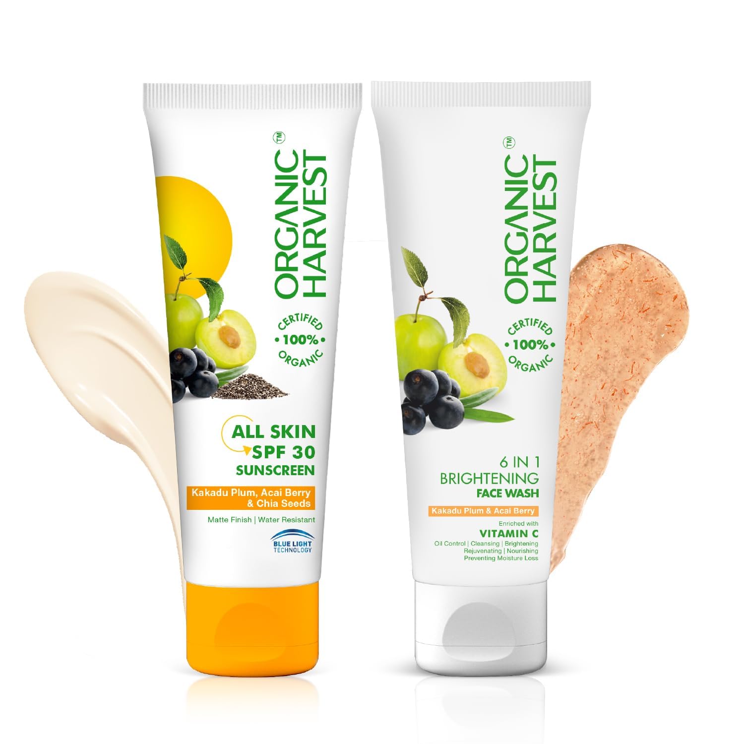 Organic Vitamin C Sunscreen 30 SPF 6in1 Face Wash Combo Sunscreenn with ...