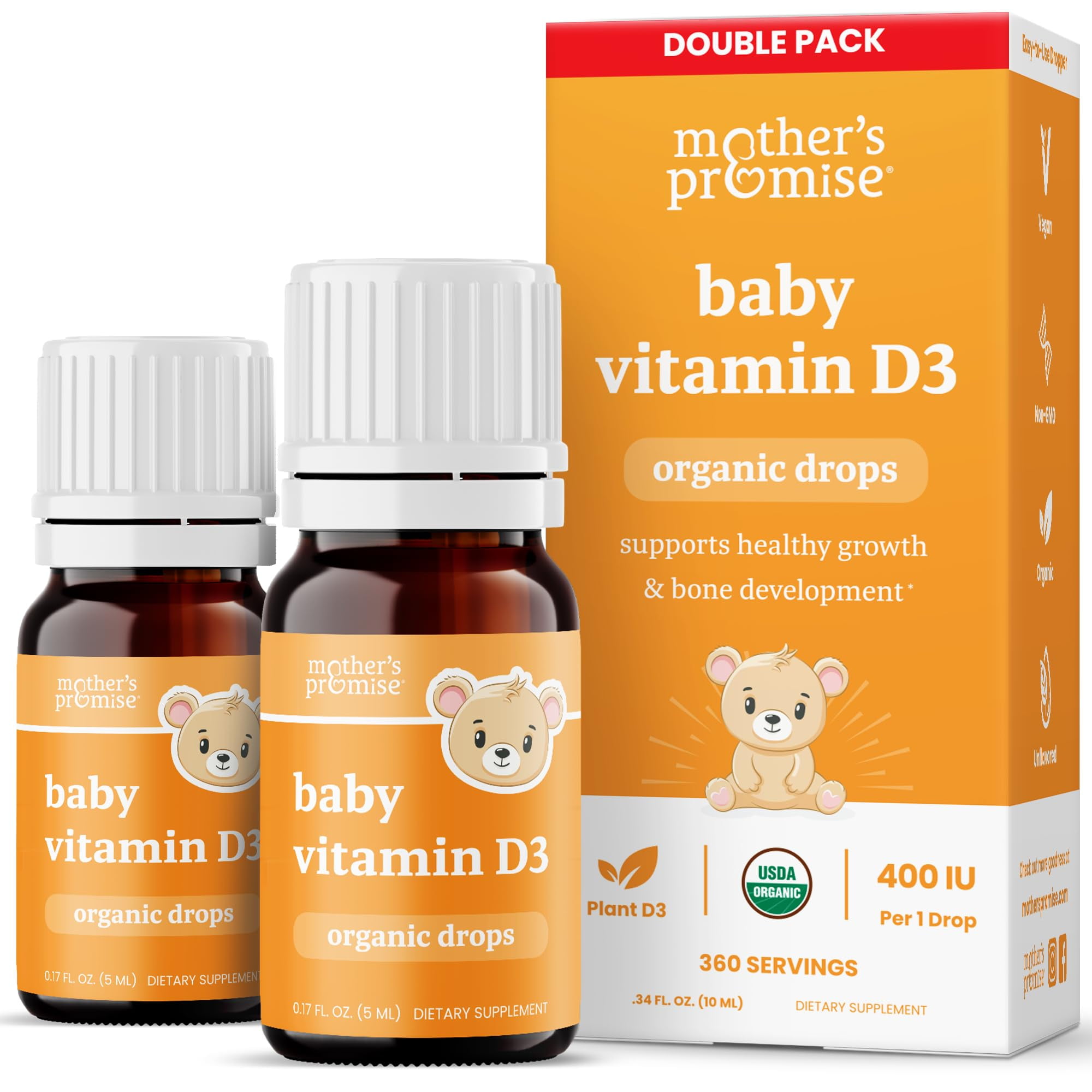 Organic Vitamin D Drops for Babies, Infants & Toddlers | Plant-Based ...