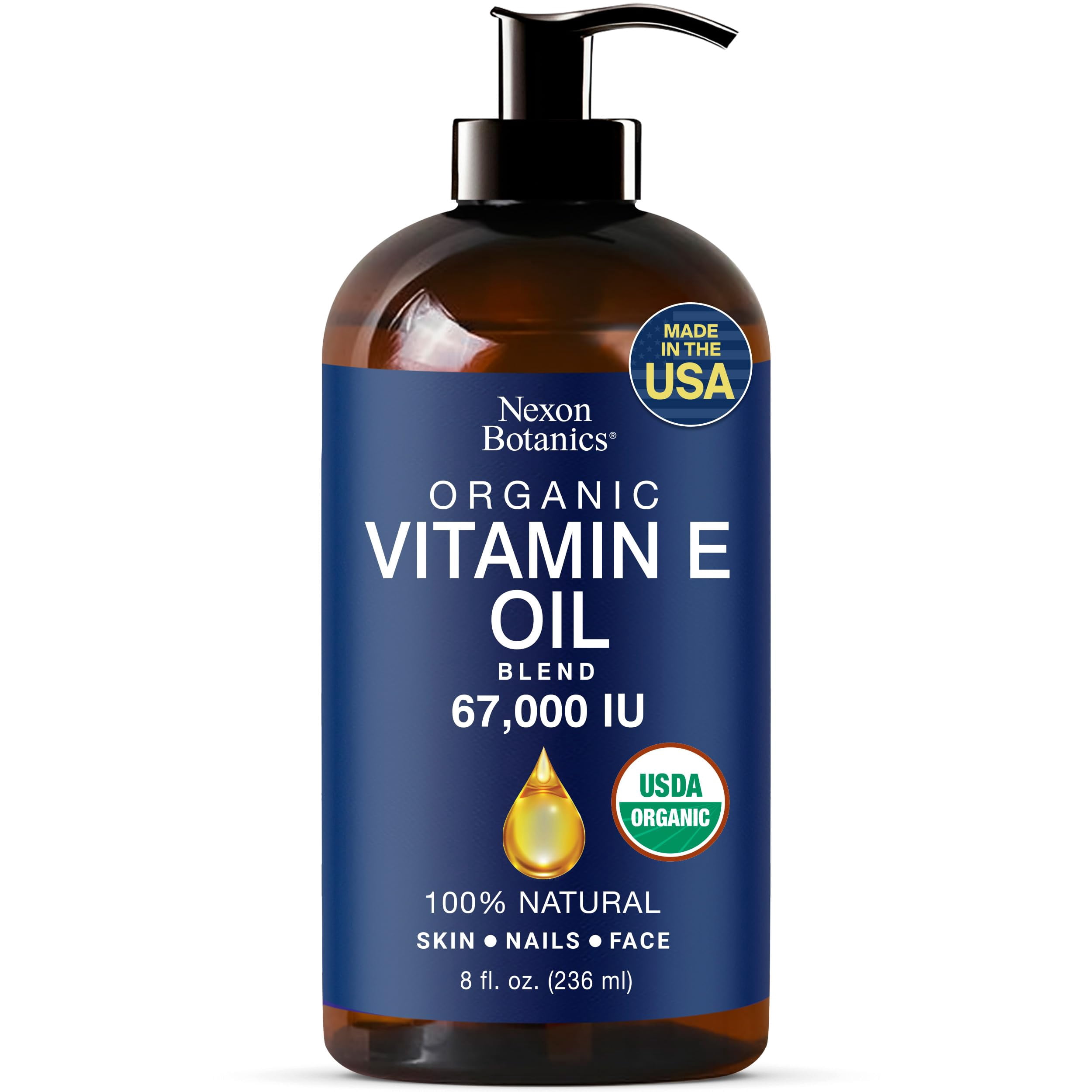 Organic Vitamin E Oil VTF5 Blend 67,000 IU - 8 fl oz - Made from Pure ...